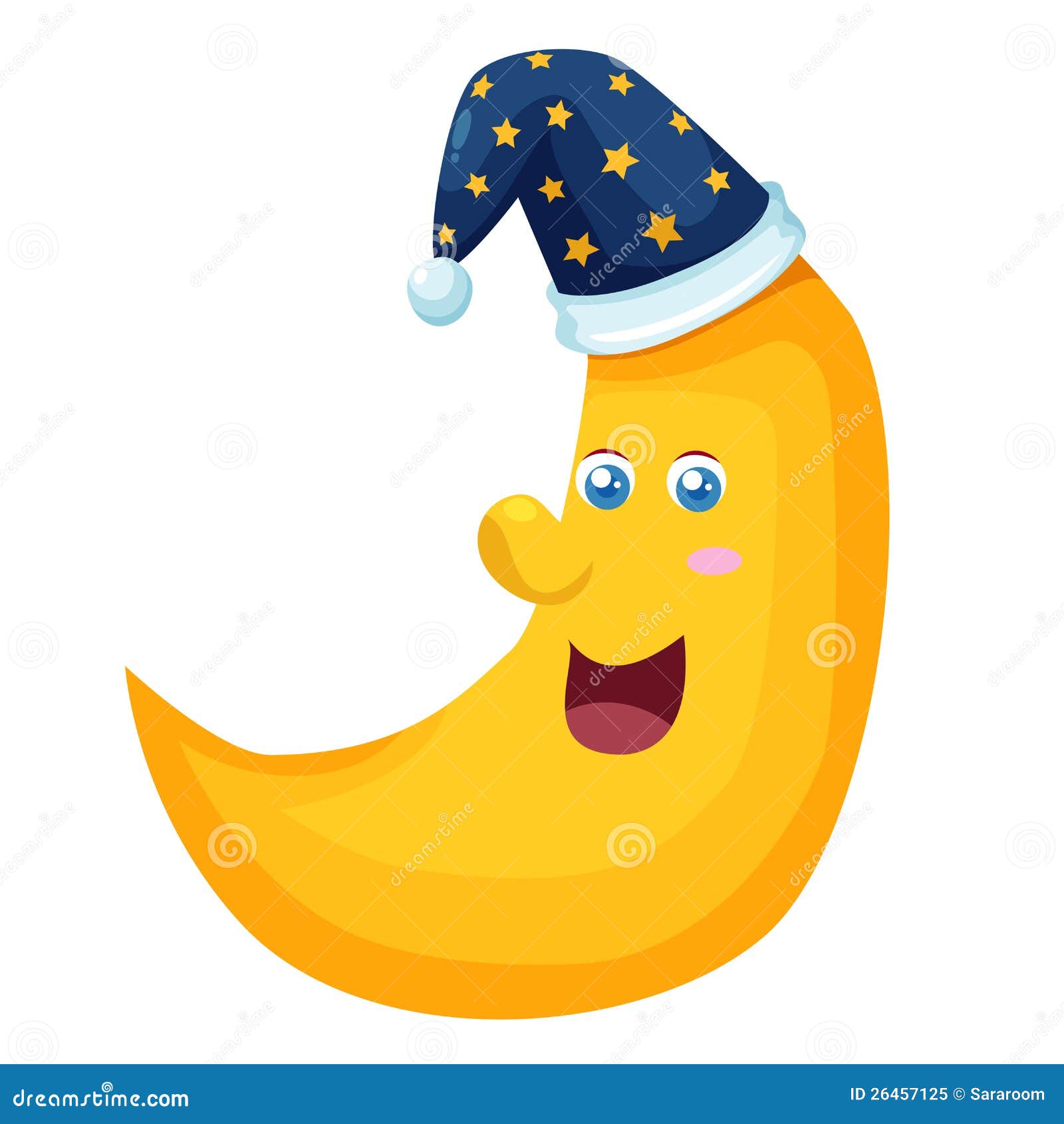 Happy Moon stock vector. Illustration of nature, happiness - 26457125