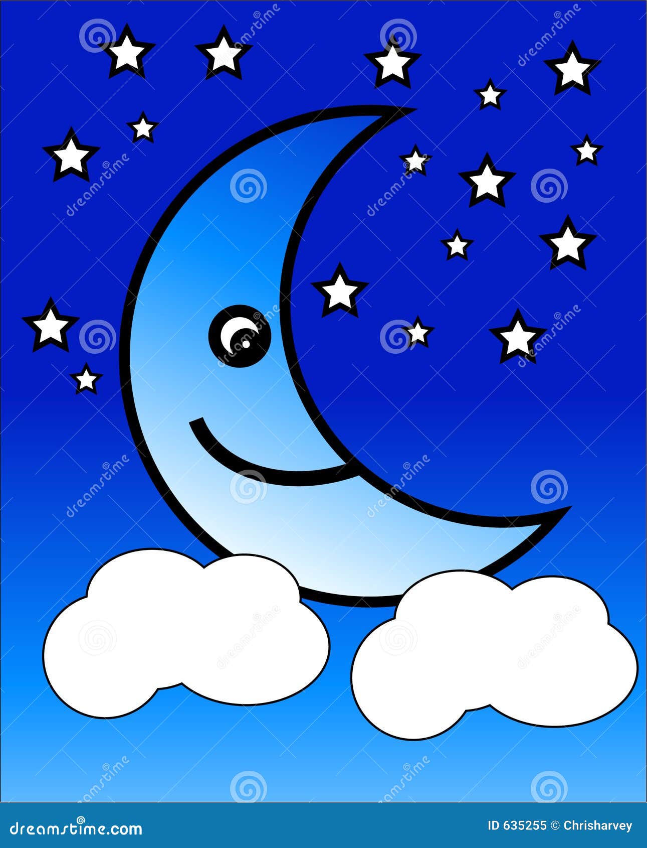 Happy Moon stock illustration. Illustration of colorful - 635255