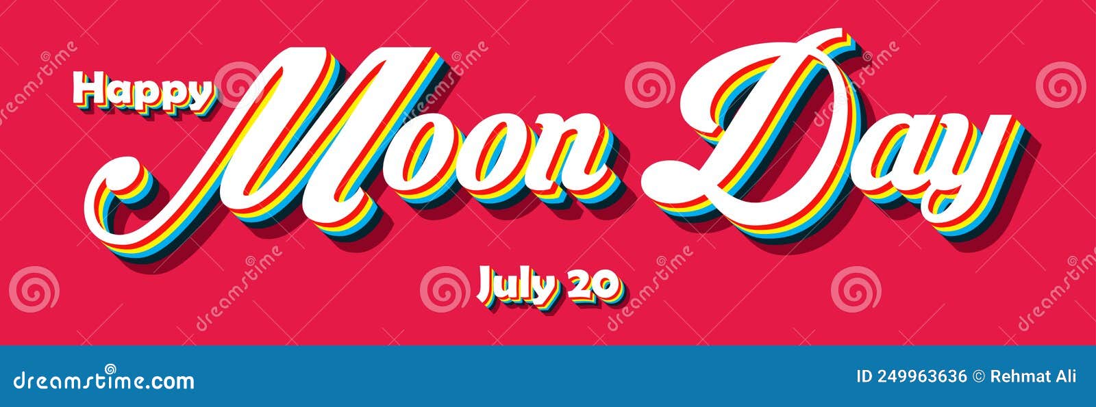 Happy Moon Day, July 20. Calendar of July Month on Workplace Retro Text ...