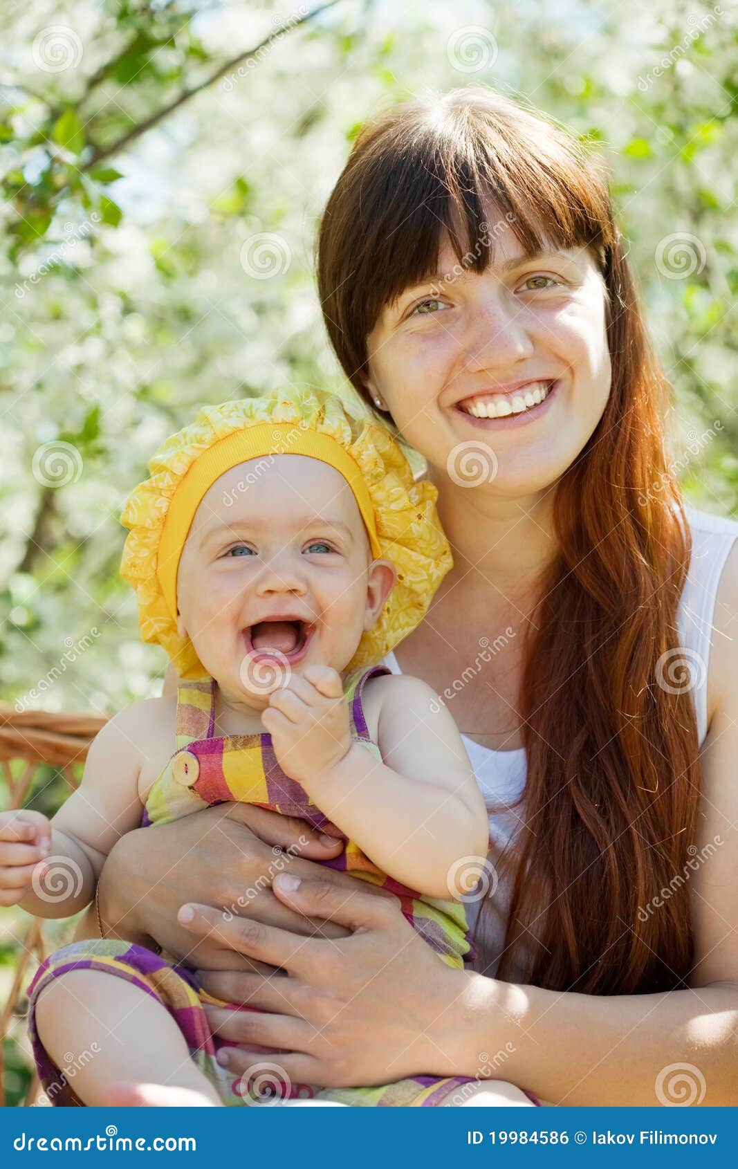 Happy Mother with Baby in Spring Stock Photo - Image of mother ...