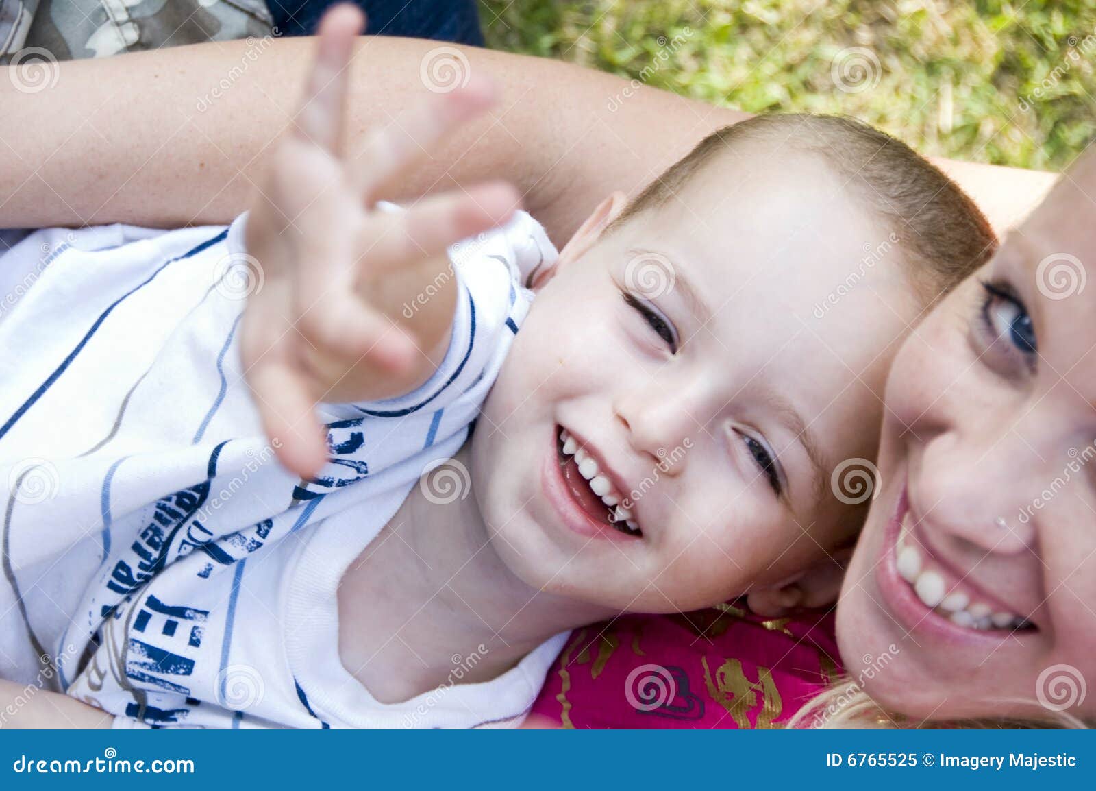 Happy Mother and Child Posing Towards Camera Stock Image - Image of ...