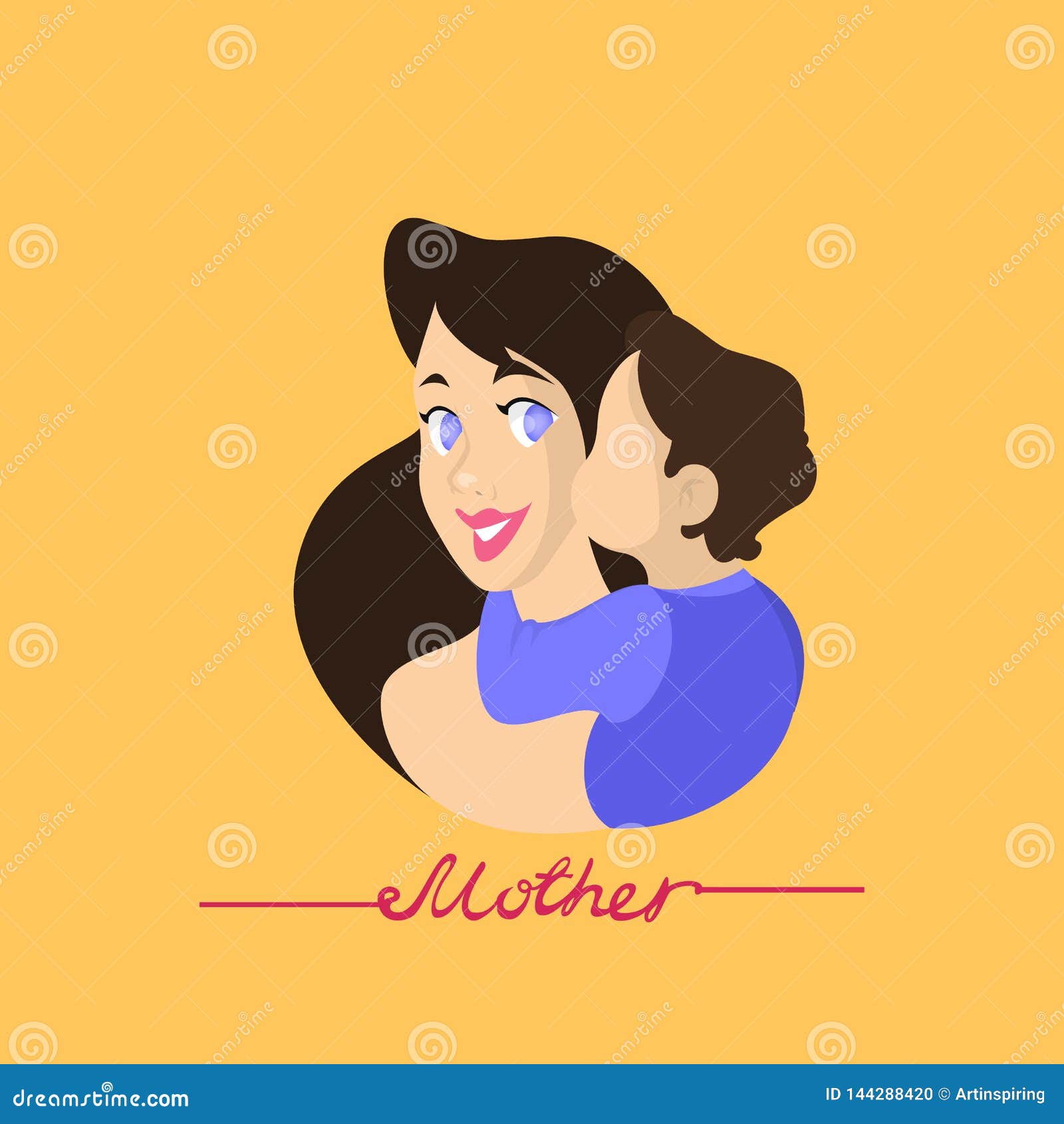 Happy Mother Day Greeting Card Beautiful Poster Stock Vector
