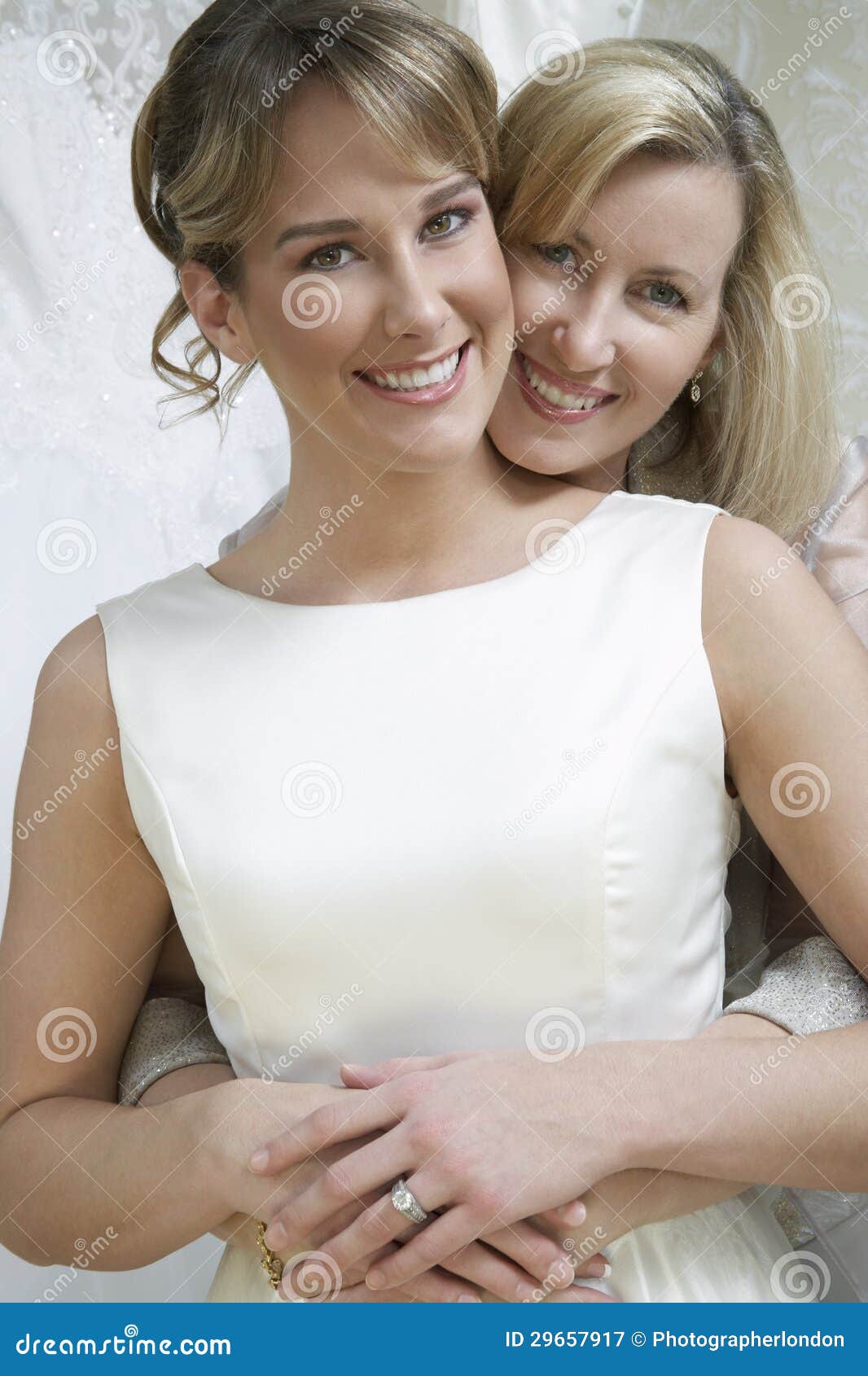 Happy Mother Embracing Bride Stock Image - Image of beauty, daughter ...