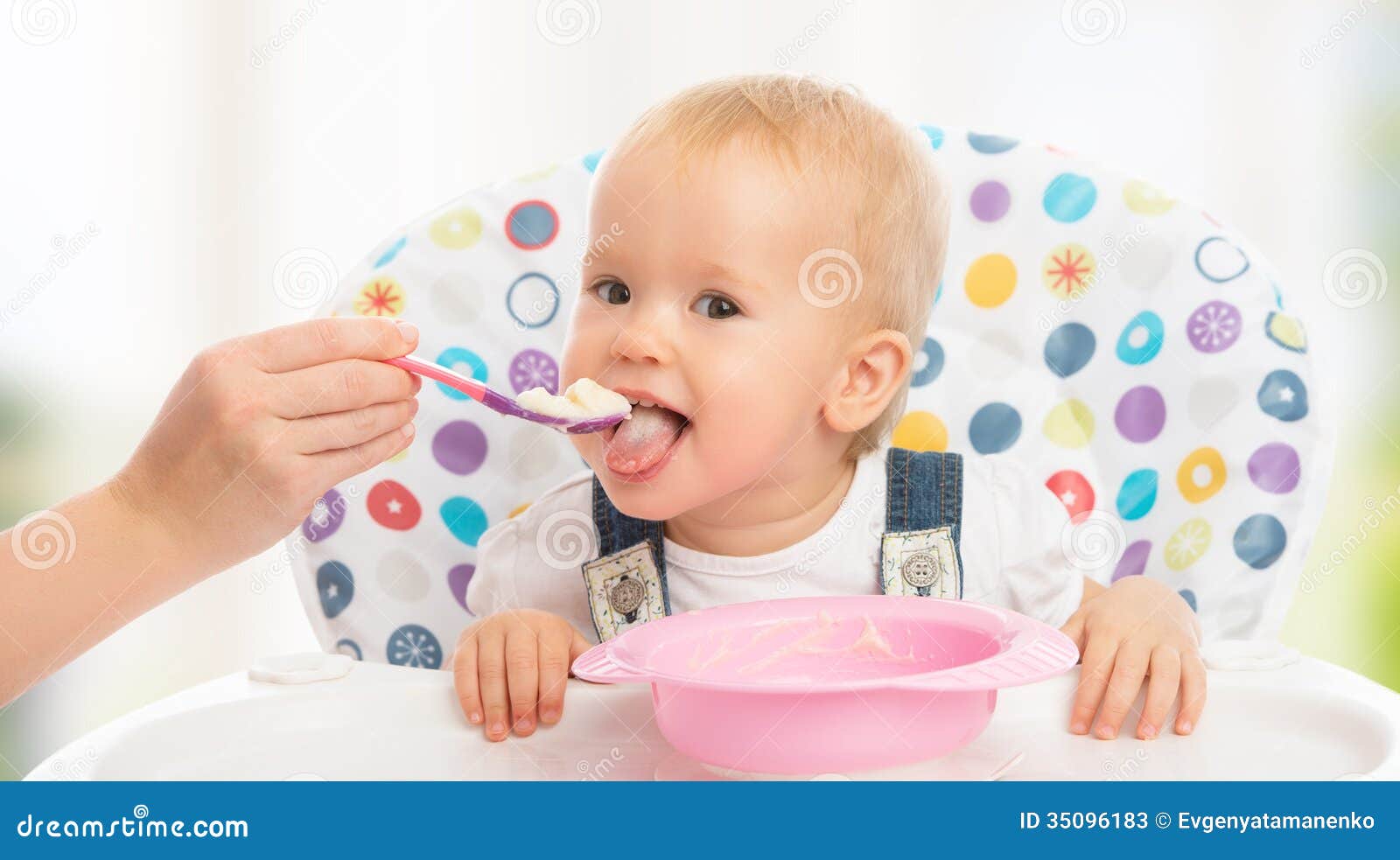 Happy Mother Feeds Funny Baby from Spoon Stock Image - Image of baby ...
