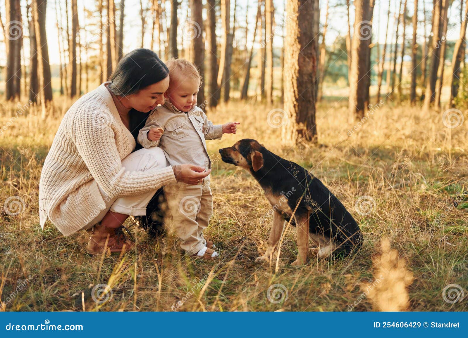 Happy Mother with Her Little Daughter is in the Forest Stock Image ... Happy Mother with Her Little Daughter is in the Forest Stock Image ...