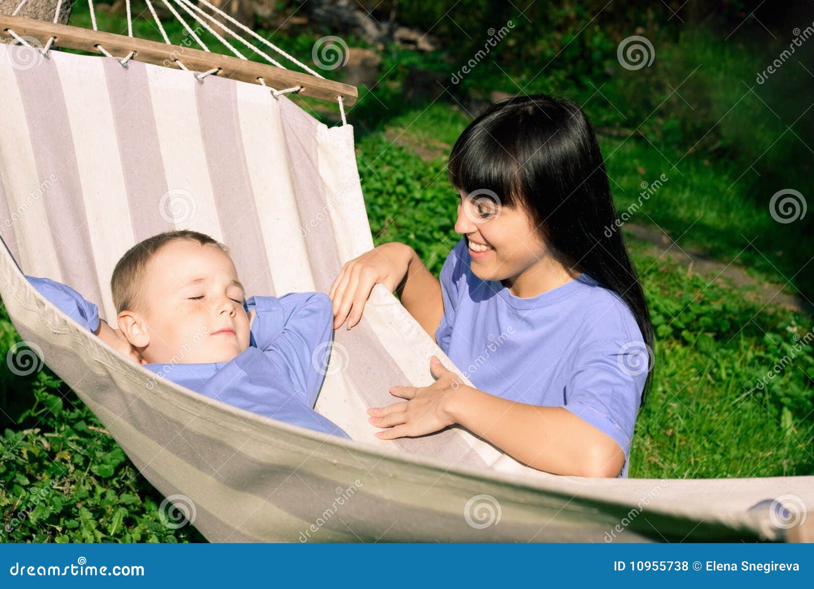 Happy Mother and Her Son Have a Rest Stock Photo - Image of dream, calm ...