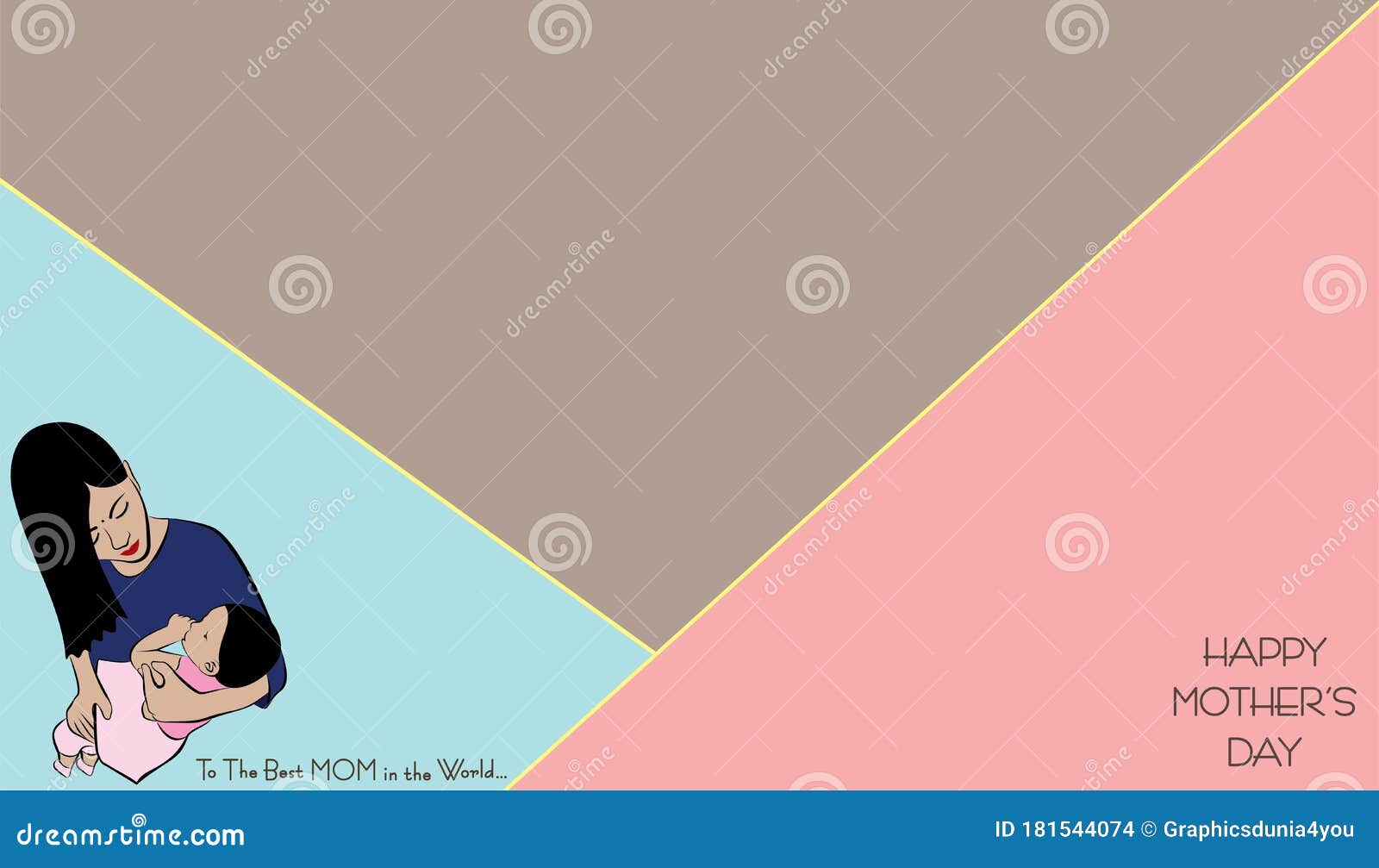 Happy Mother`s Day Greeting Banner Or Poster Best Mom Ever Concept