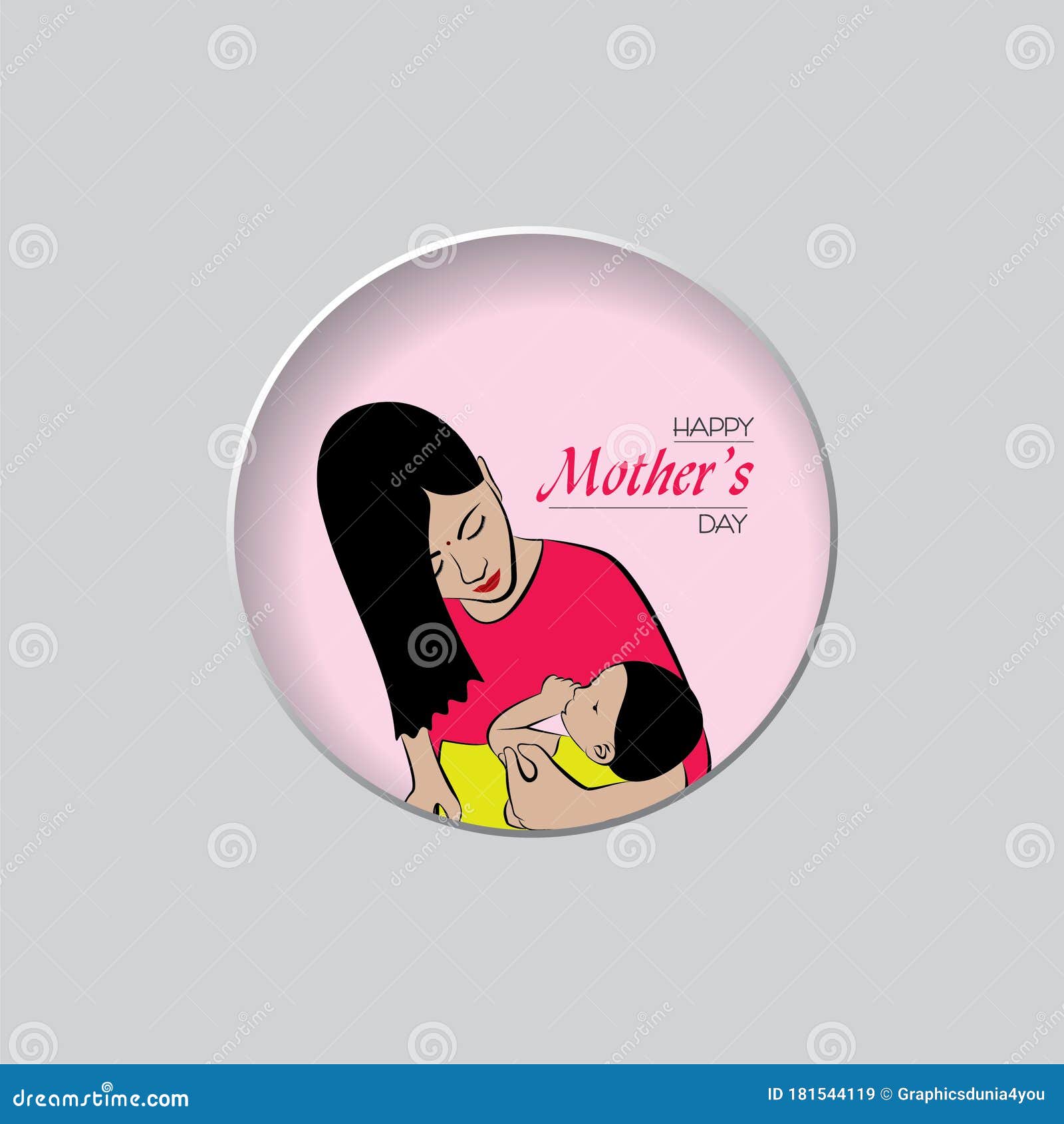 Happy Mother`s Day Greeting Banner Or Poster Best Mom Ever Concept