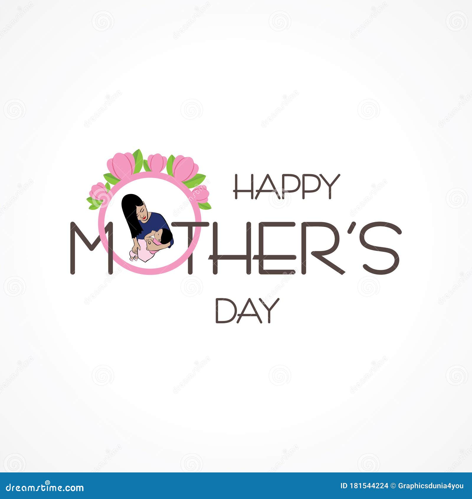 Happy Mother`s Day Greeting Banner Or Poster Best Mom Ever Concept