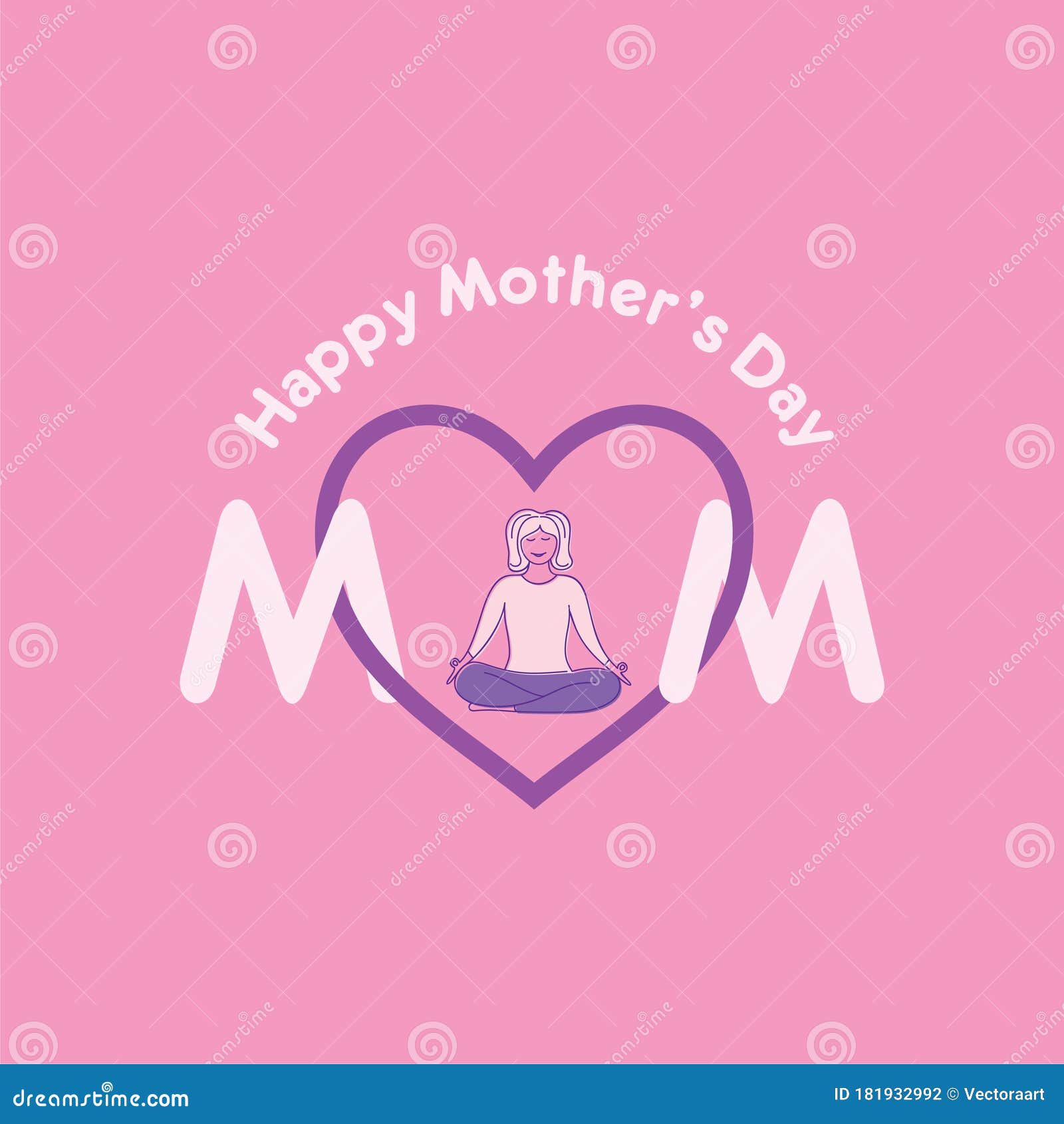Happy Mother`s Day Greeting Card Design Stock Vector Illustration Of