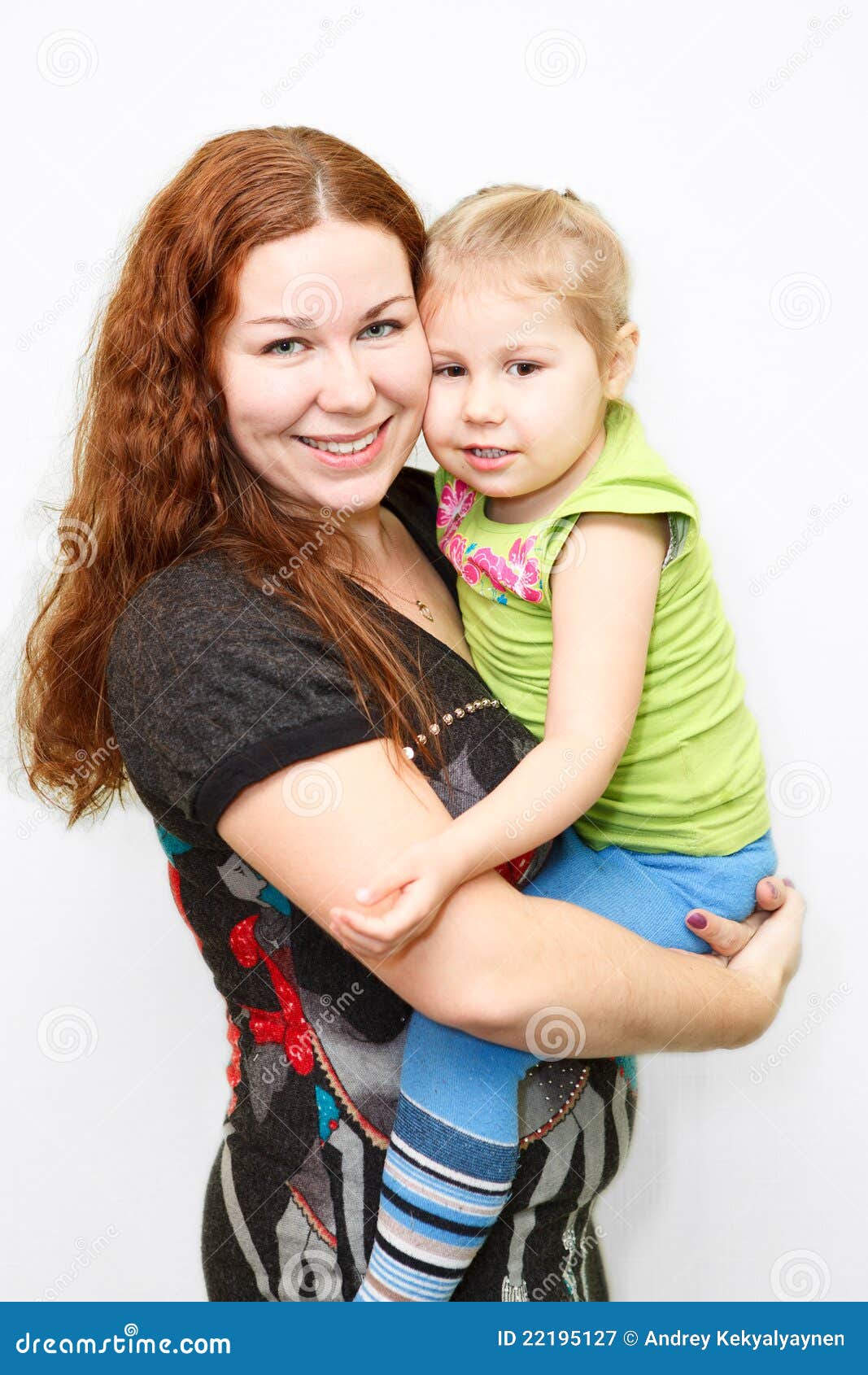 Happy Mother and Small Daughter on Hands Stock Image - Image of ...