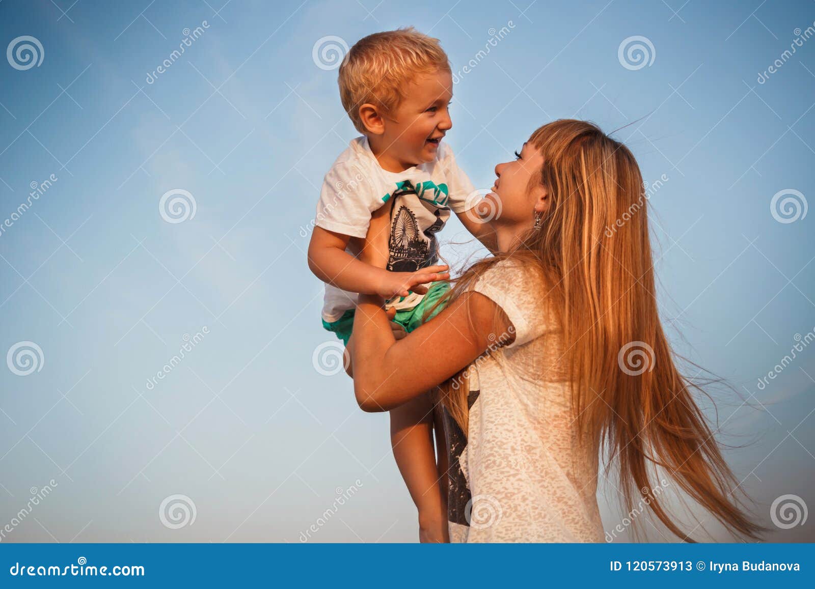 Happy Mother and Son Playing Together at Beach Stock Image - Image of ... Happy Mother and Son Playing Together at Beach Stock Image - Image of ...