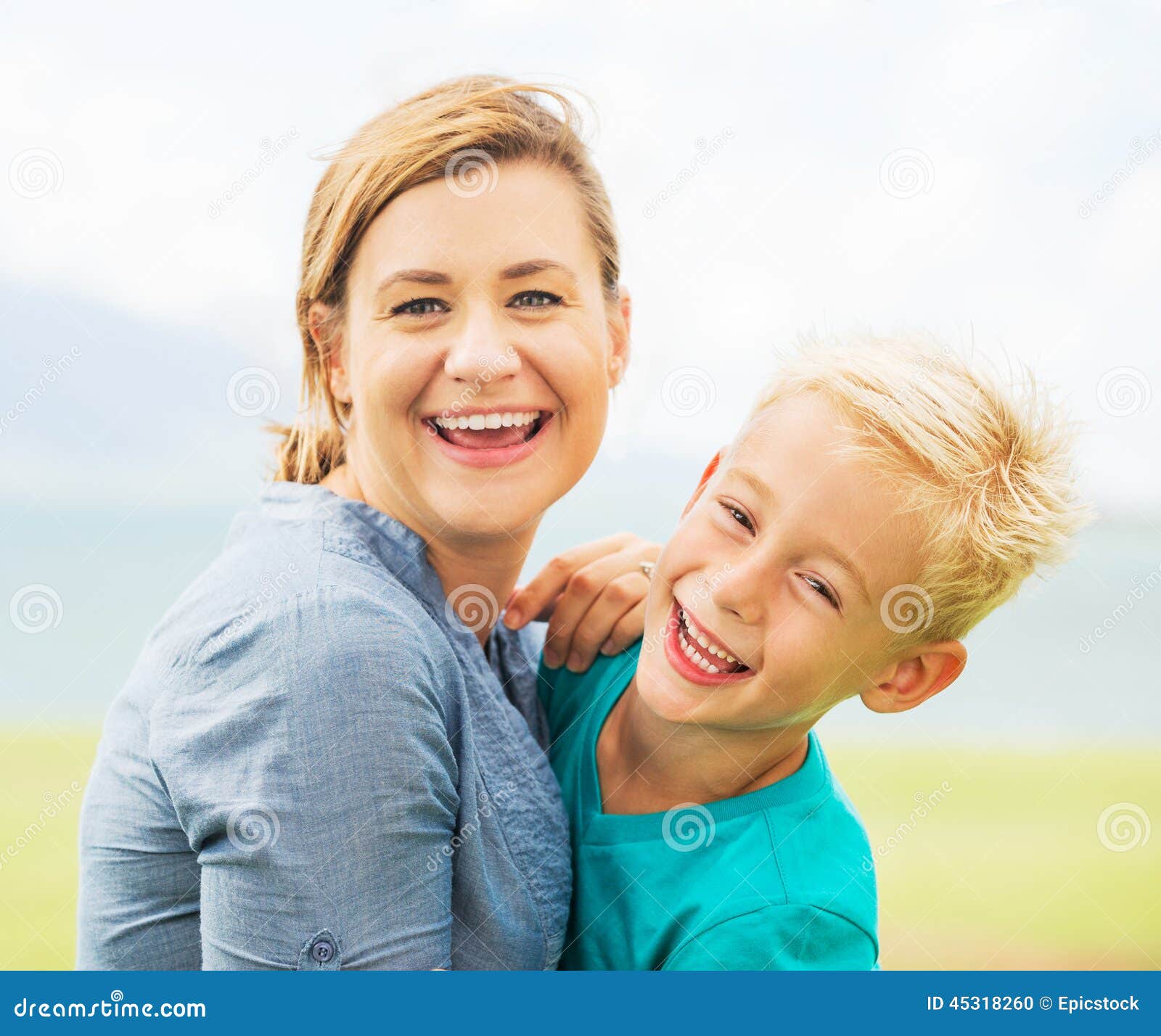 Happy Mother and Son stock photo. Image of park, childhood - 45318260