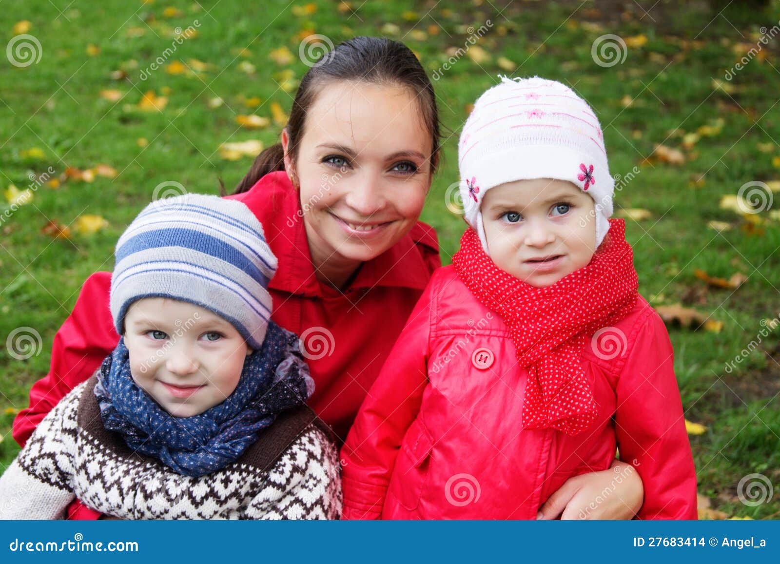 Happy Mother and Two Children Stock Photo - Image of daughter, enjoying ...