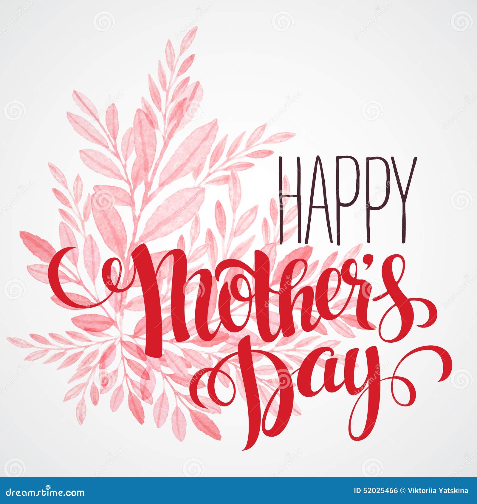 Happy Mothers Day Hand Drawn Card Stock Vector Illustration Of Date