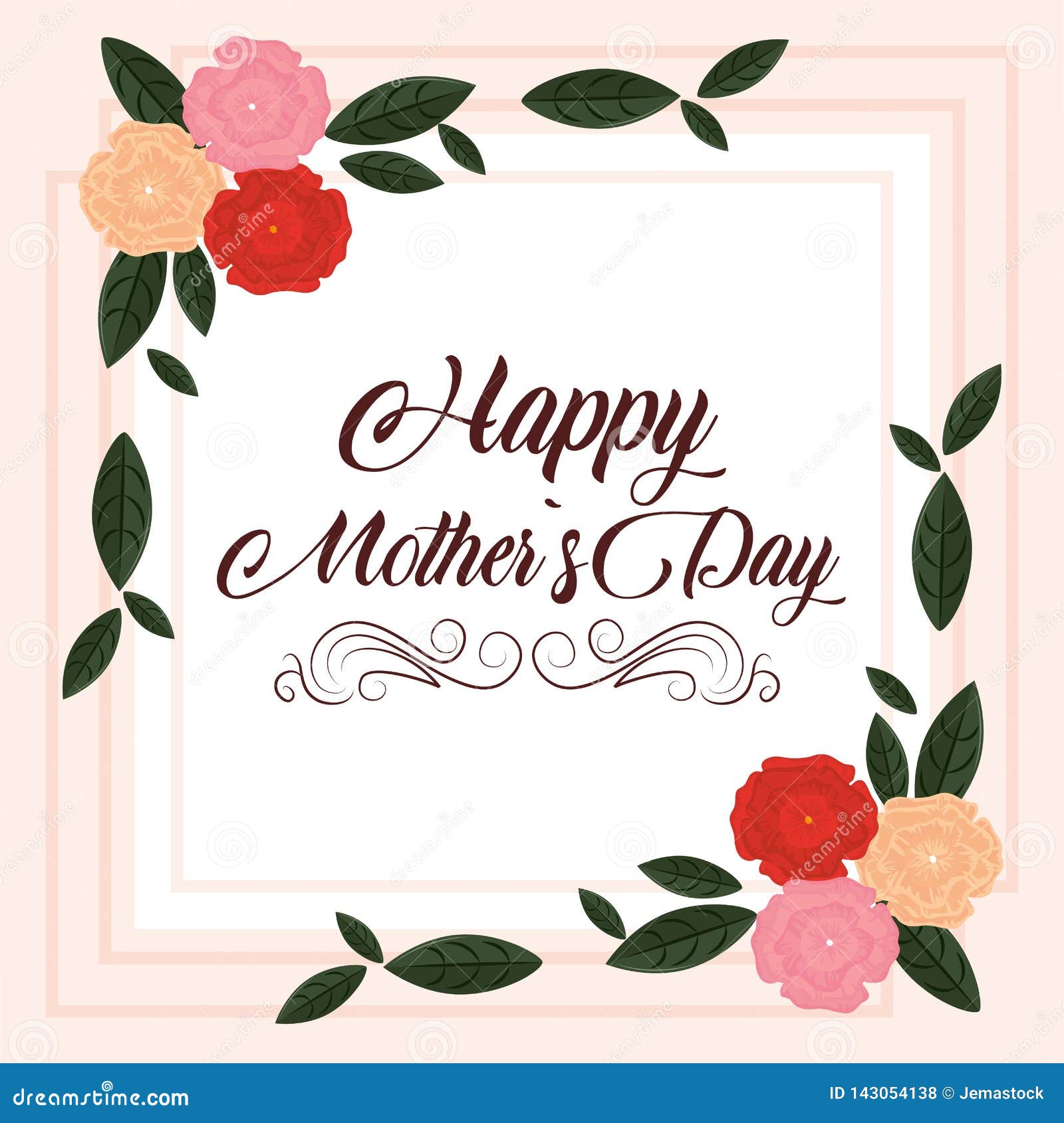 Happy Mothers Day Stock Vector Illustration Of Pink 143054138