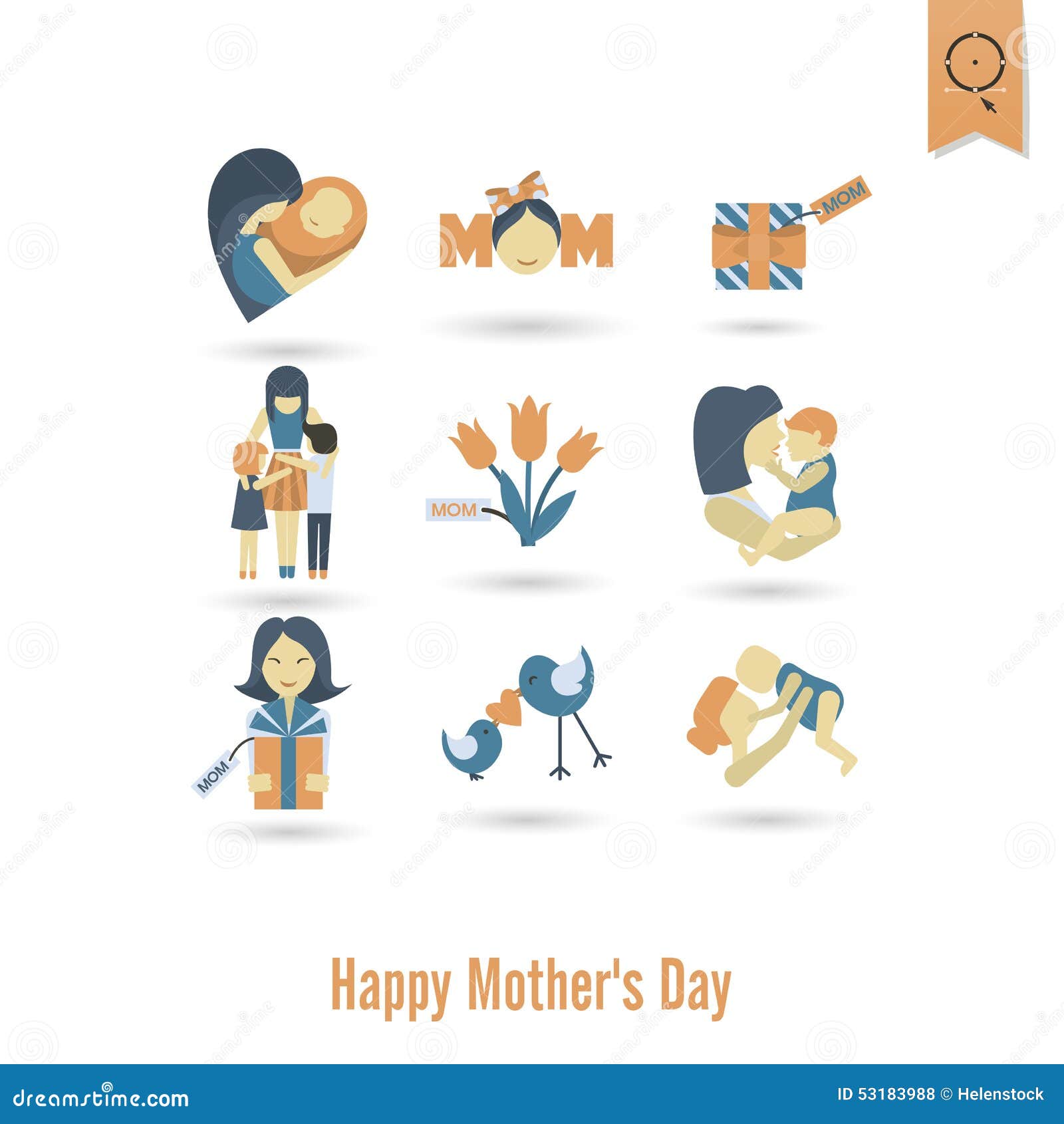 Happy Mothers Day Icons stock vector. Illustration of jewelry - 53183988