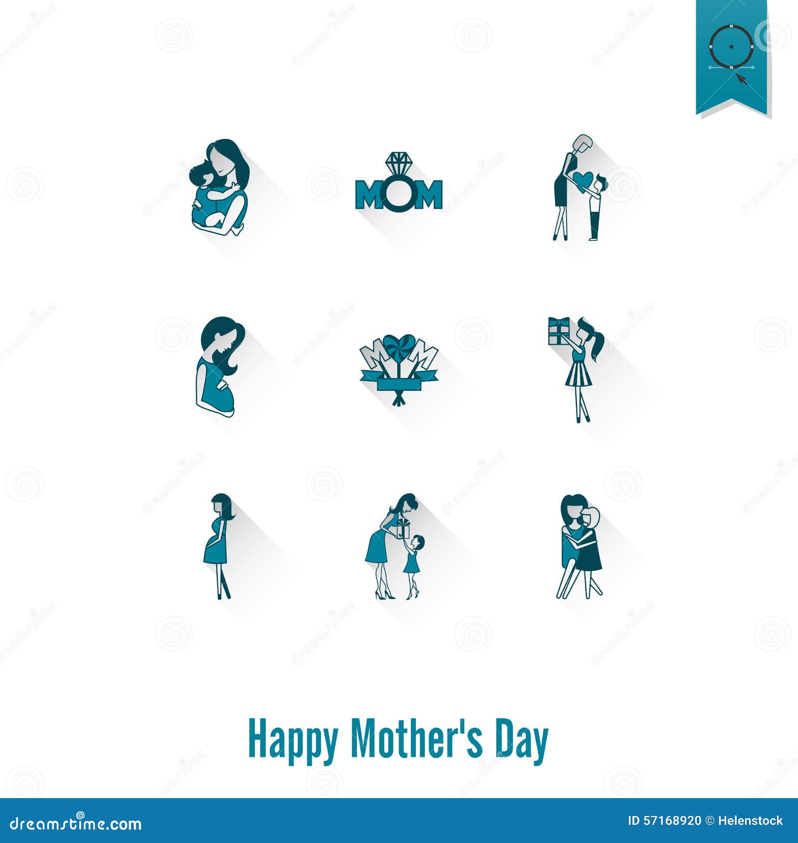 Happy Mothers Day Icons stock vector. Illustration of candy - 57168920