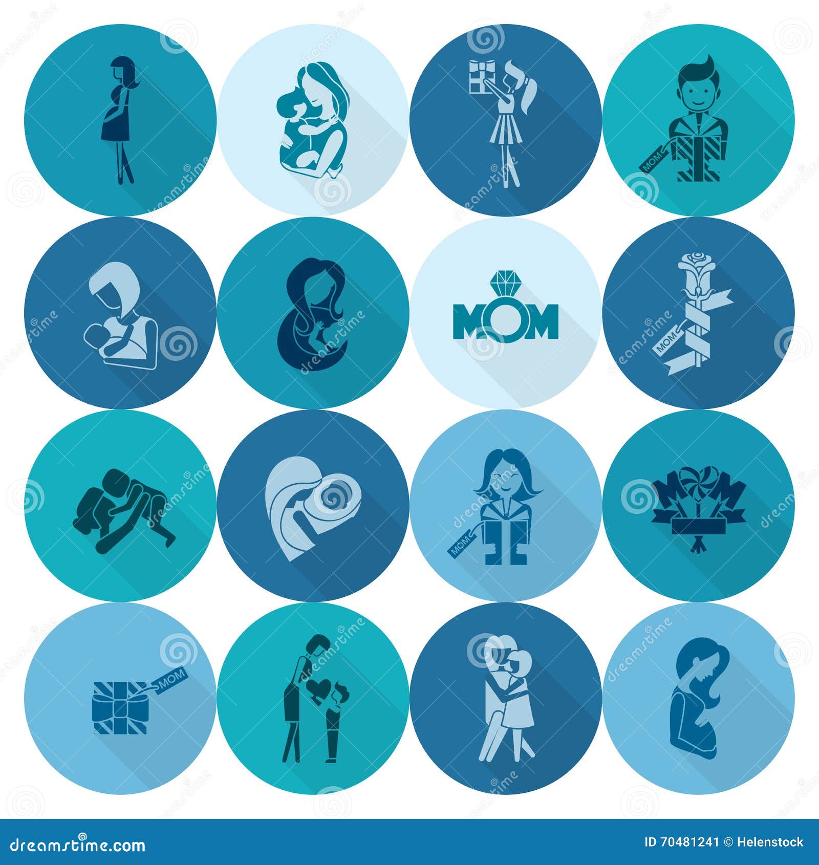 Happy Mothers Day Icons stock vector. Illustration of heart - 70481241