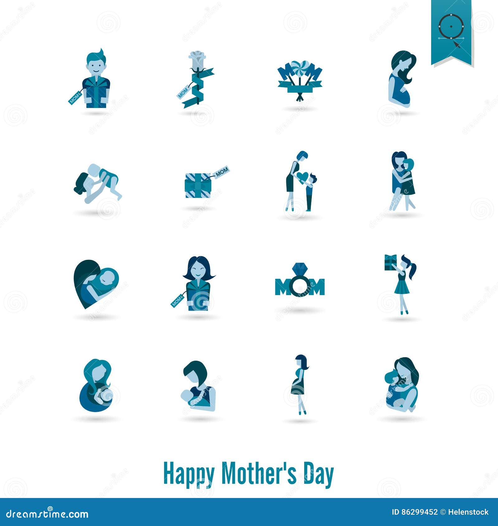 Happy Mothers Day Icons stock vector. Illustration of mother - 86299452