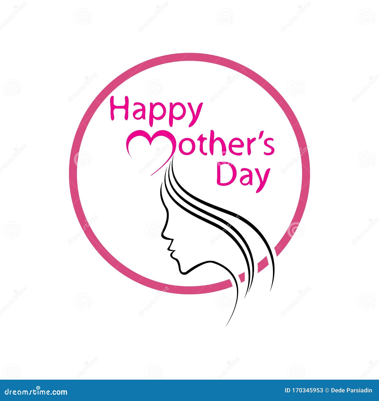 Happy Mothers Day Logo Icon Vector Illustration Design Template Stock ...