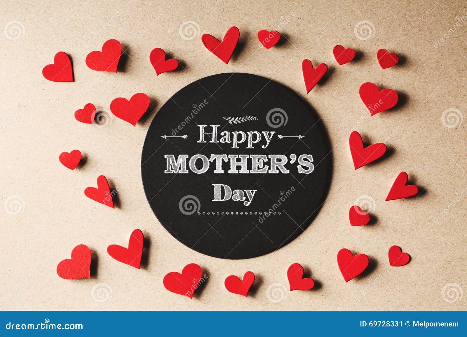 Happy Mothers Day Message with Small Hearts Stock Image - Image of ...