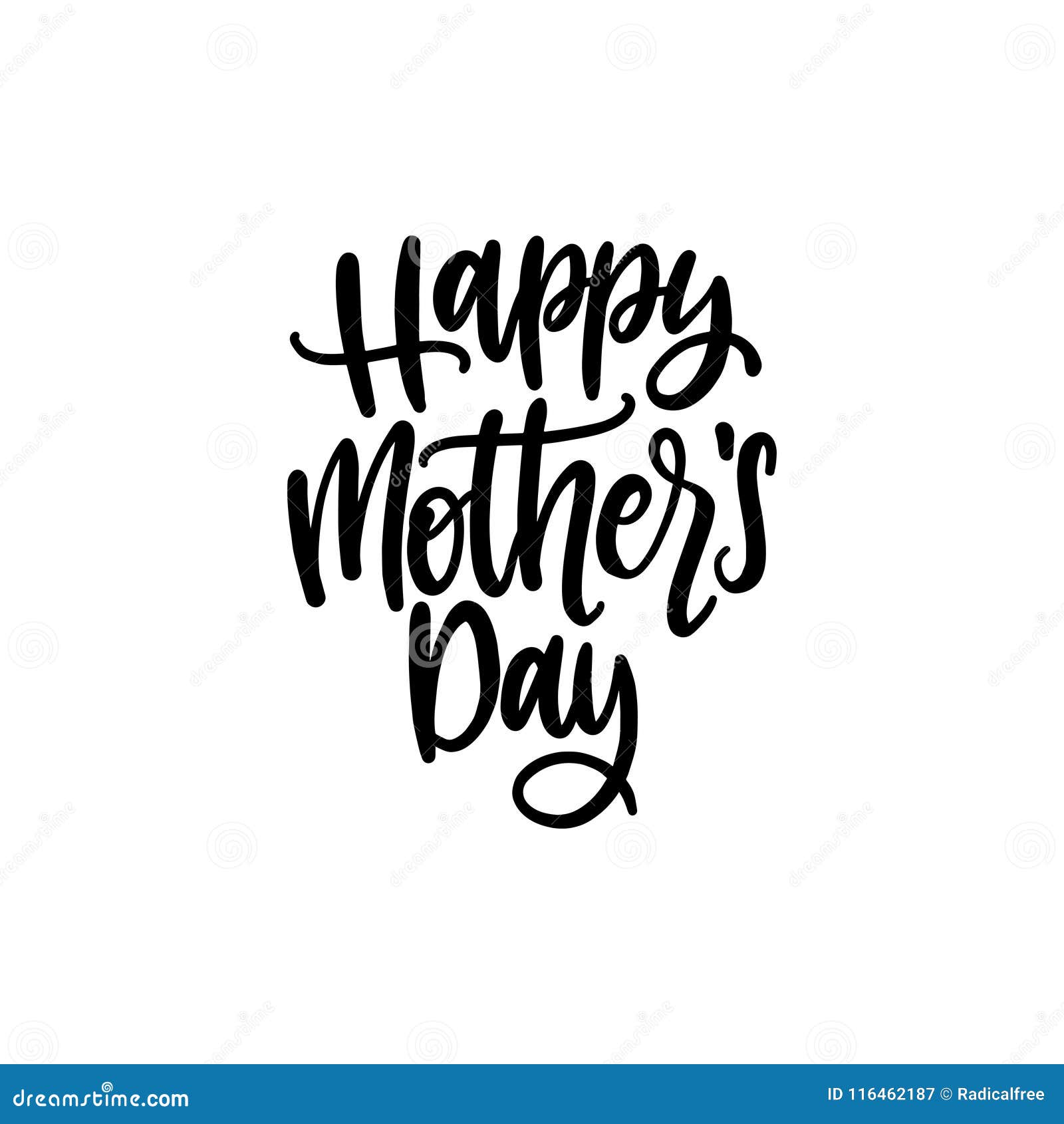 Happy Mothers Day Vector Hand Lettering Calligraphy Illustration For