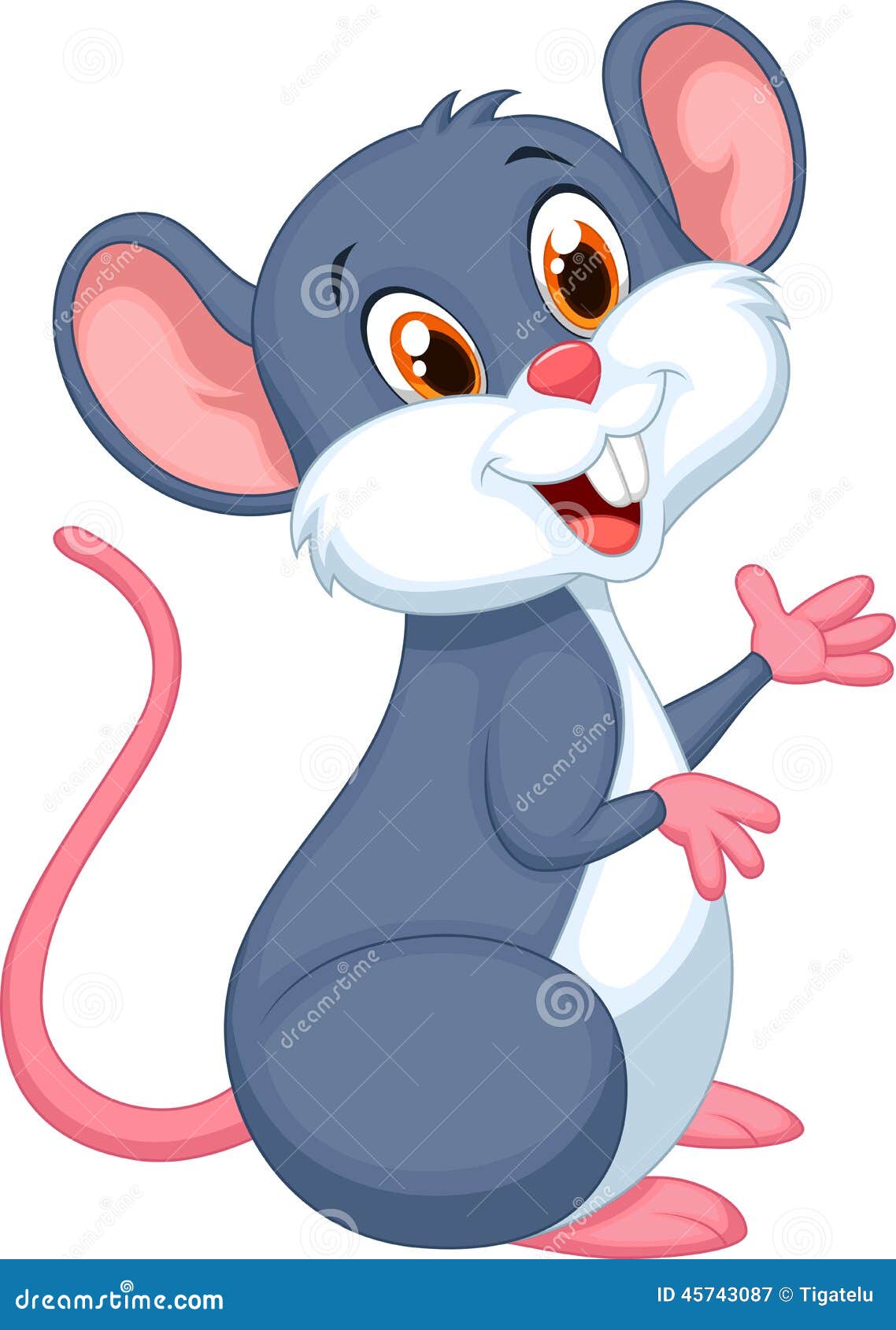 Happy mouse cartoon stock vector. Illustration of smile - 45743087