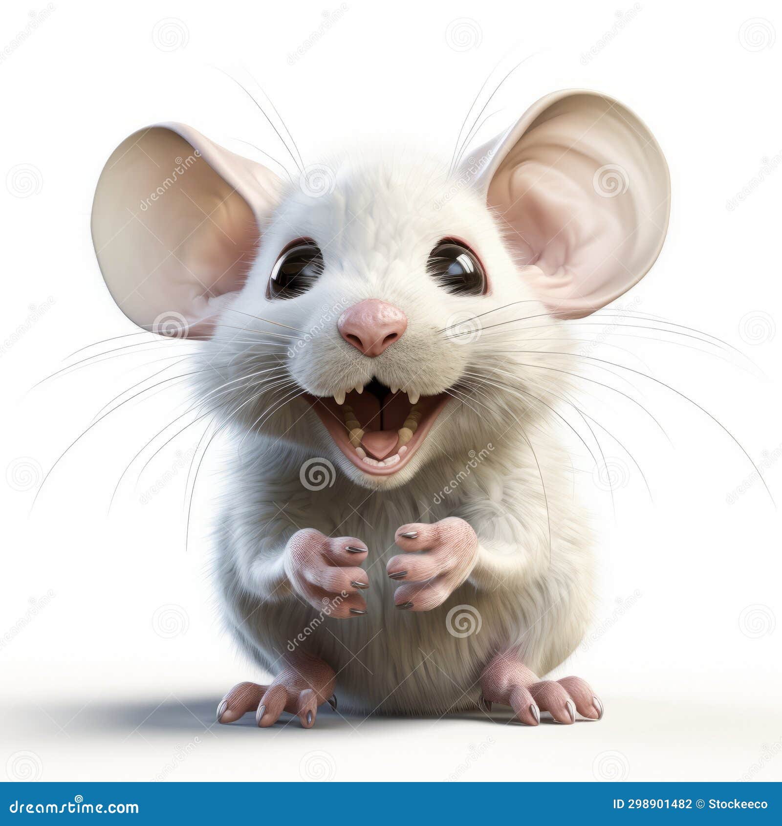 Colorful and Energetic Artwork of a White Mouse with Intense ...