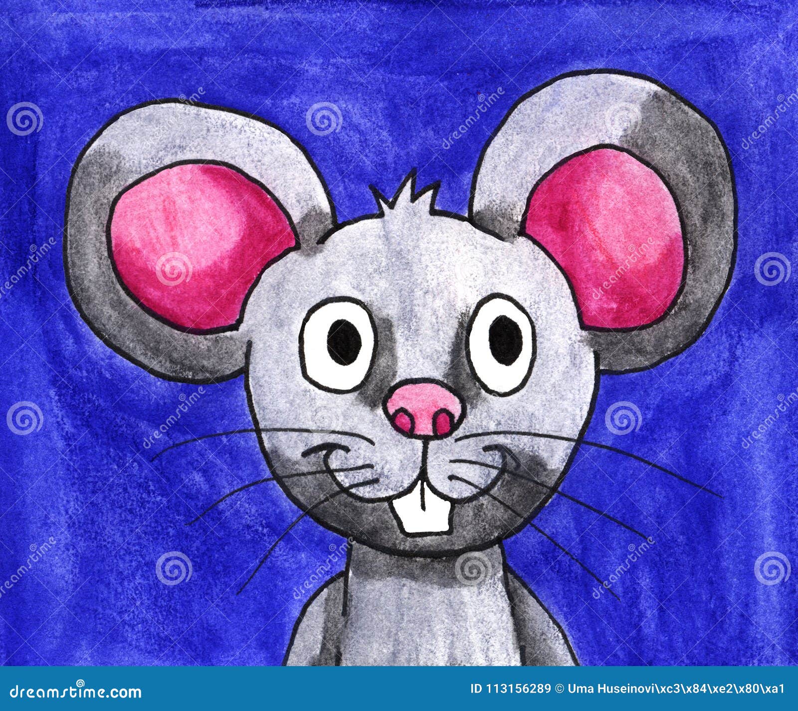 Happy Mouse stock illustration. Illustration of domestic - 113156289