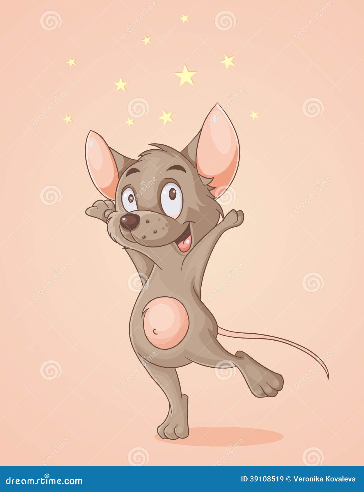 Happy mouse stock vector. Illustration of cartoons, sign - 39108519
