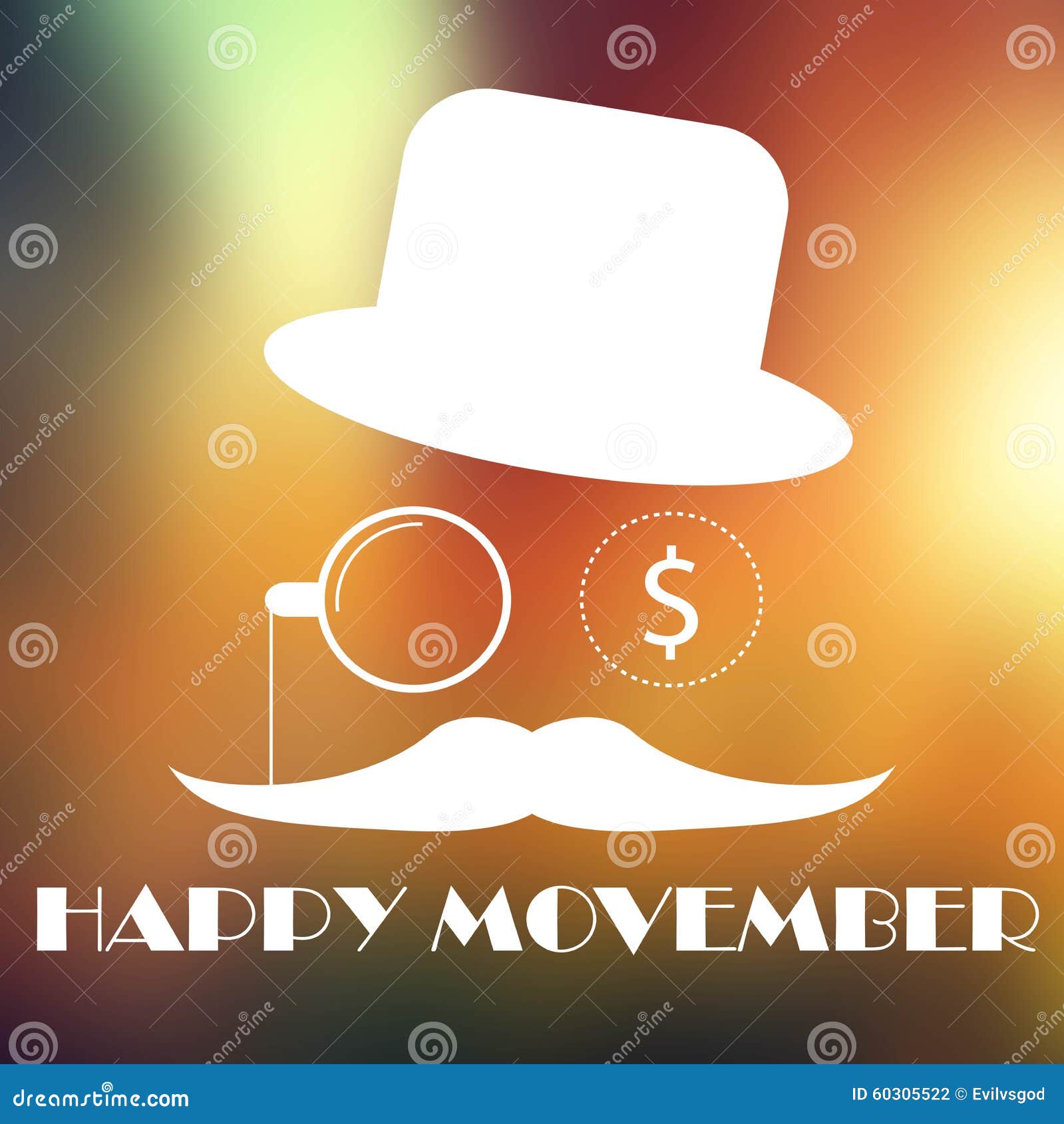 Happy movember blured stock illustration. Illustration of movember ...