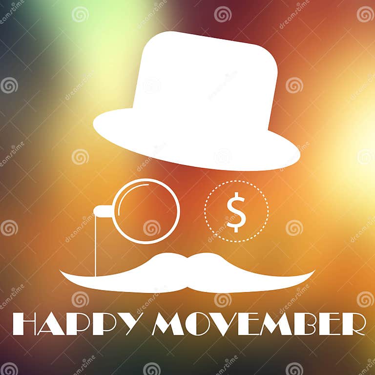 Happy movember blured stock illustration. Illustration of movember ...