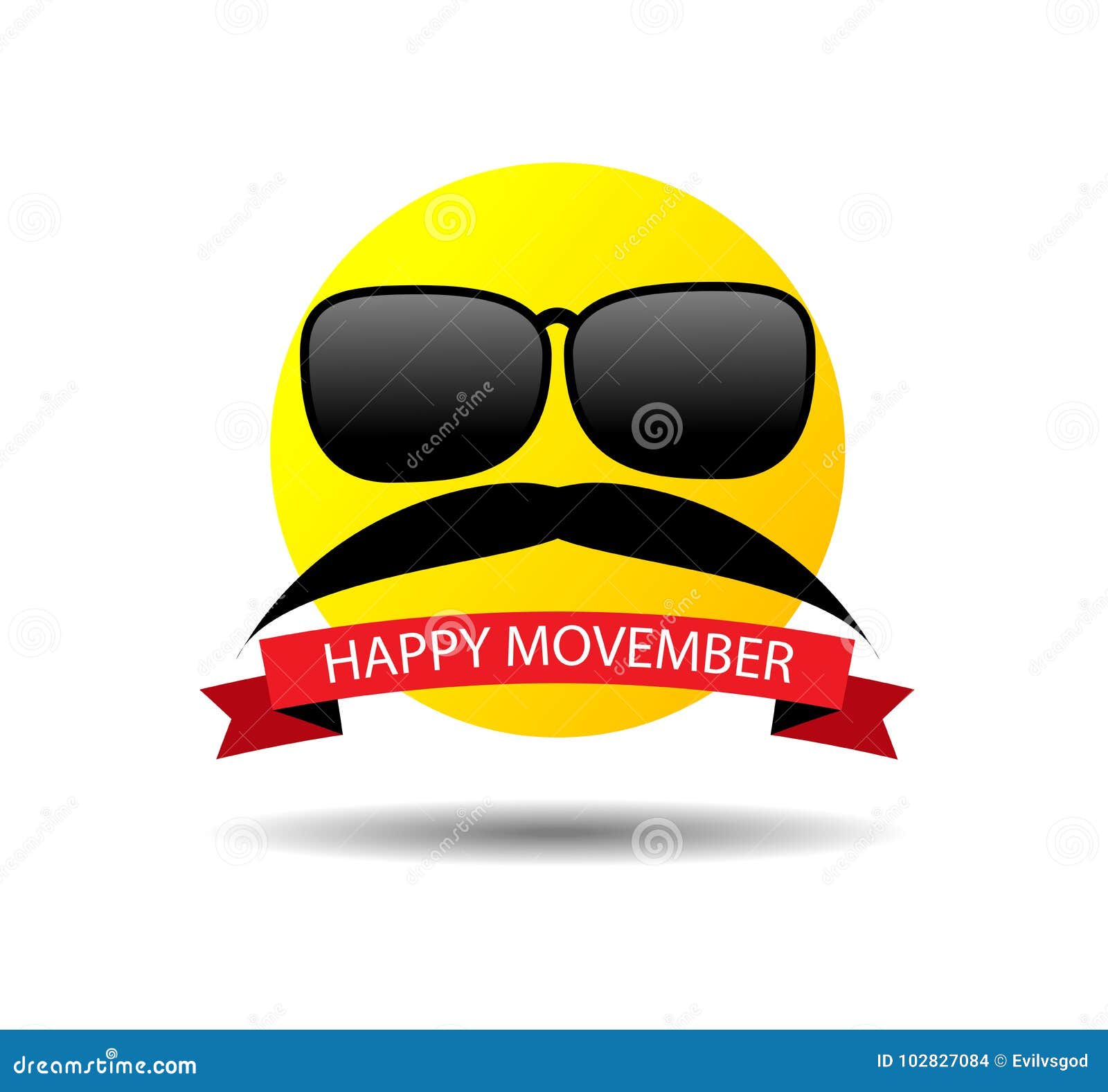 Happy movember smiley stock vector. Illustration of join - 102827084