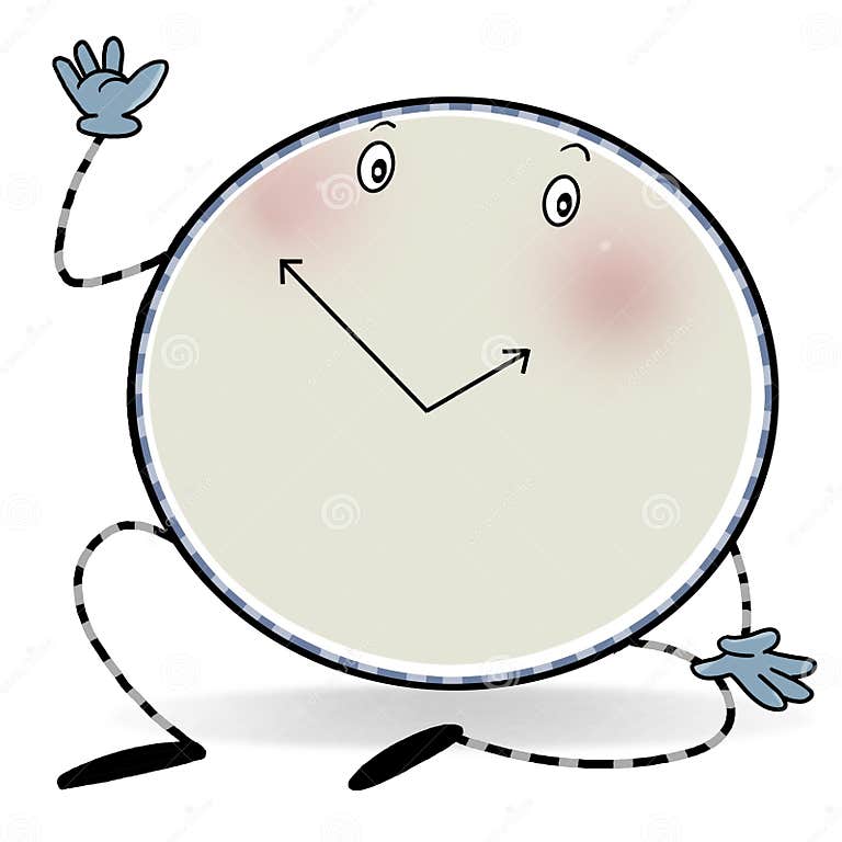 Happy Mr. Clock stock illustration. Illustration of clock - 15056432