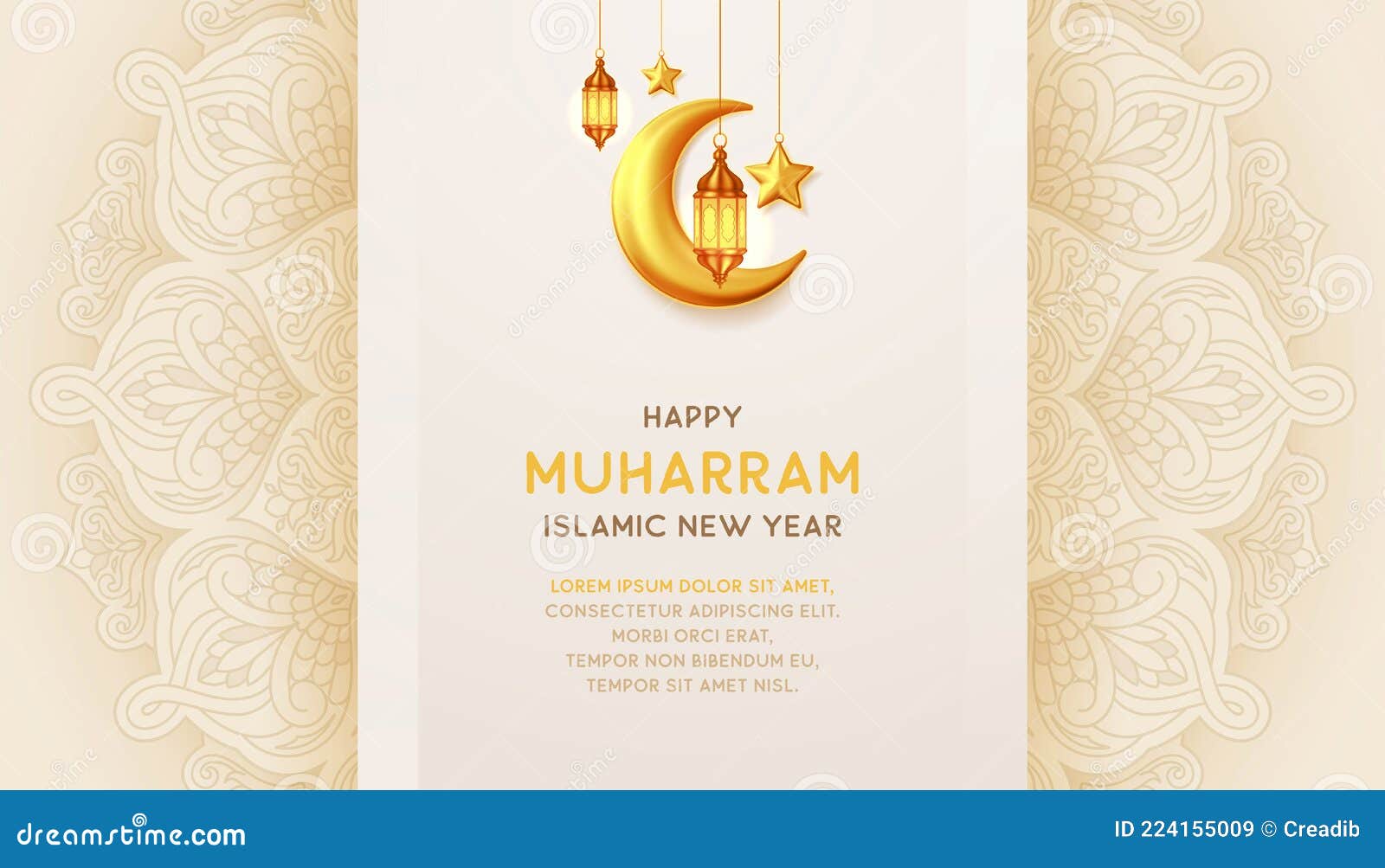 Beautiful Islamic Event Background with Hanging Lanterns and Mandala ...