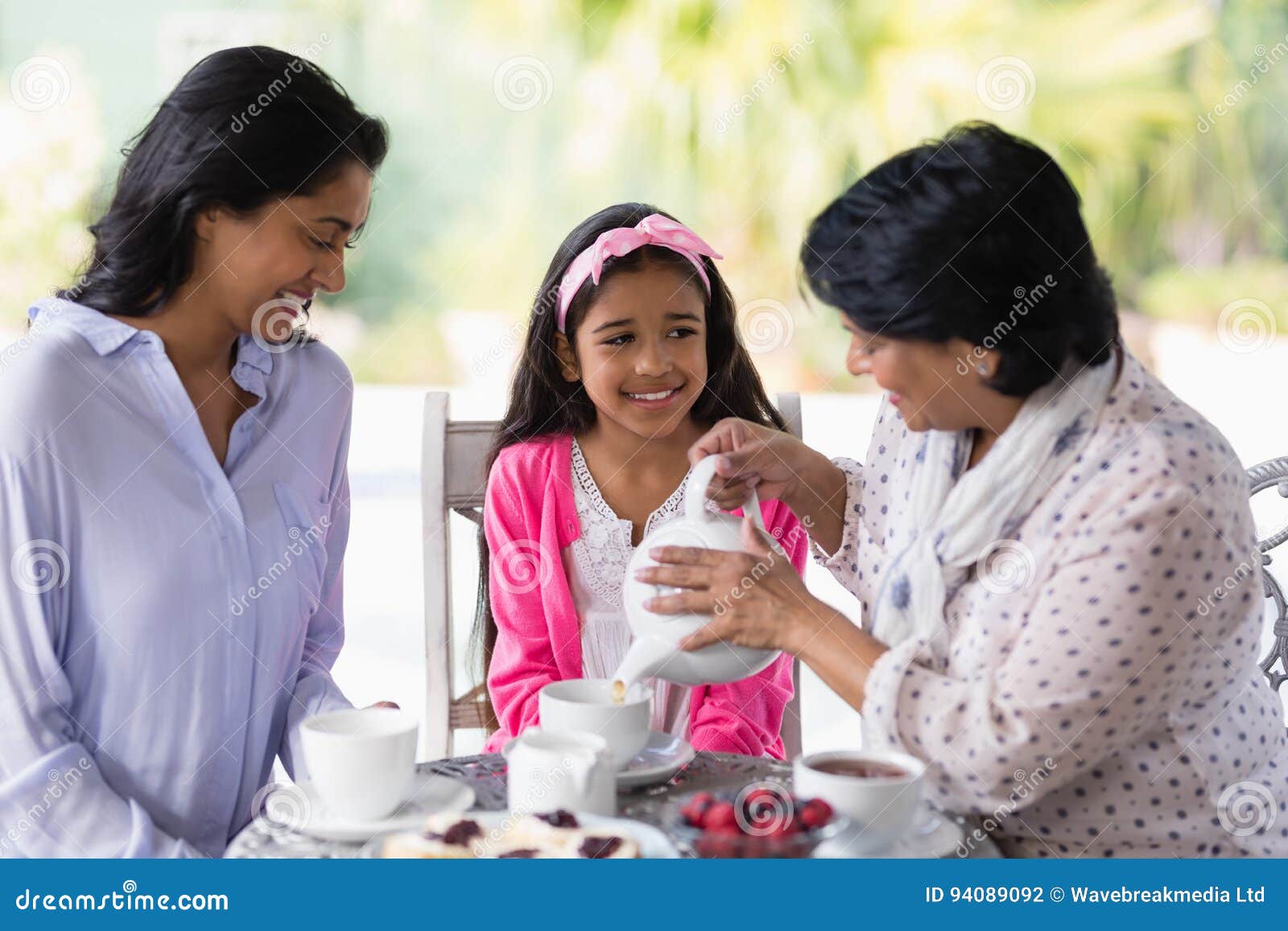 Happy Multi-generation Family Having Breakfast Together Stock Photo ...