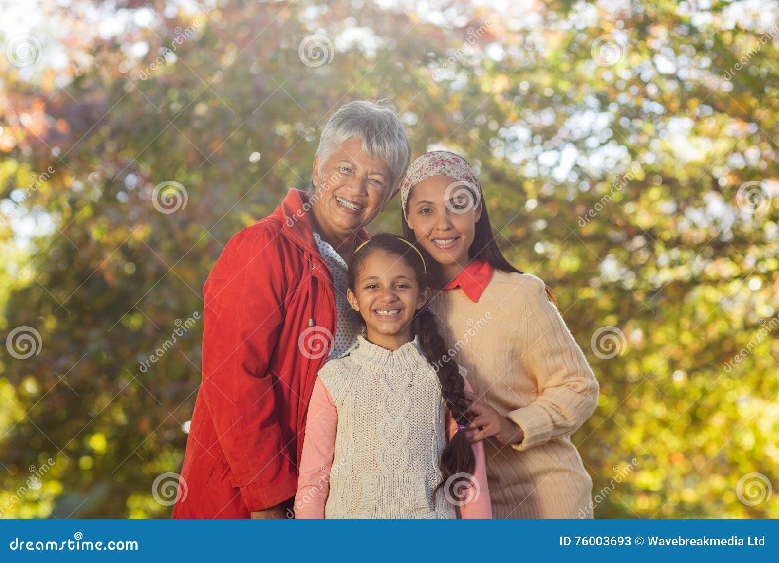 Happy Multi-generation Family at Park Stock Image - Image of mixedrace ...