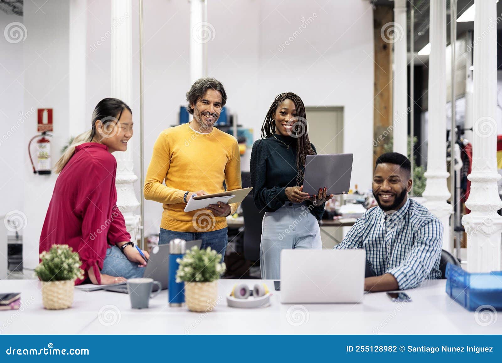 Happy Multicultural Office Workers Portrait Stock Photo - Image of ...