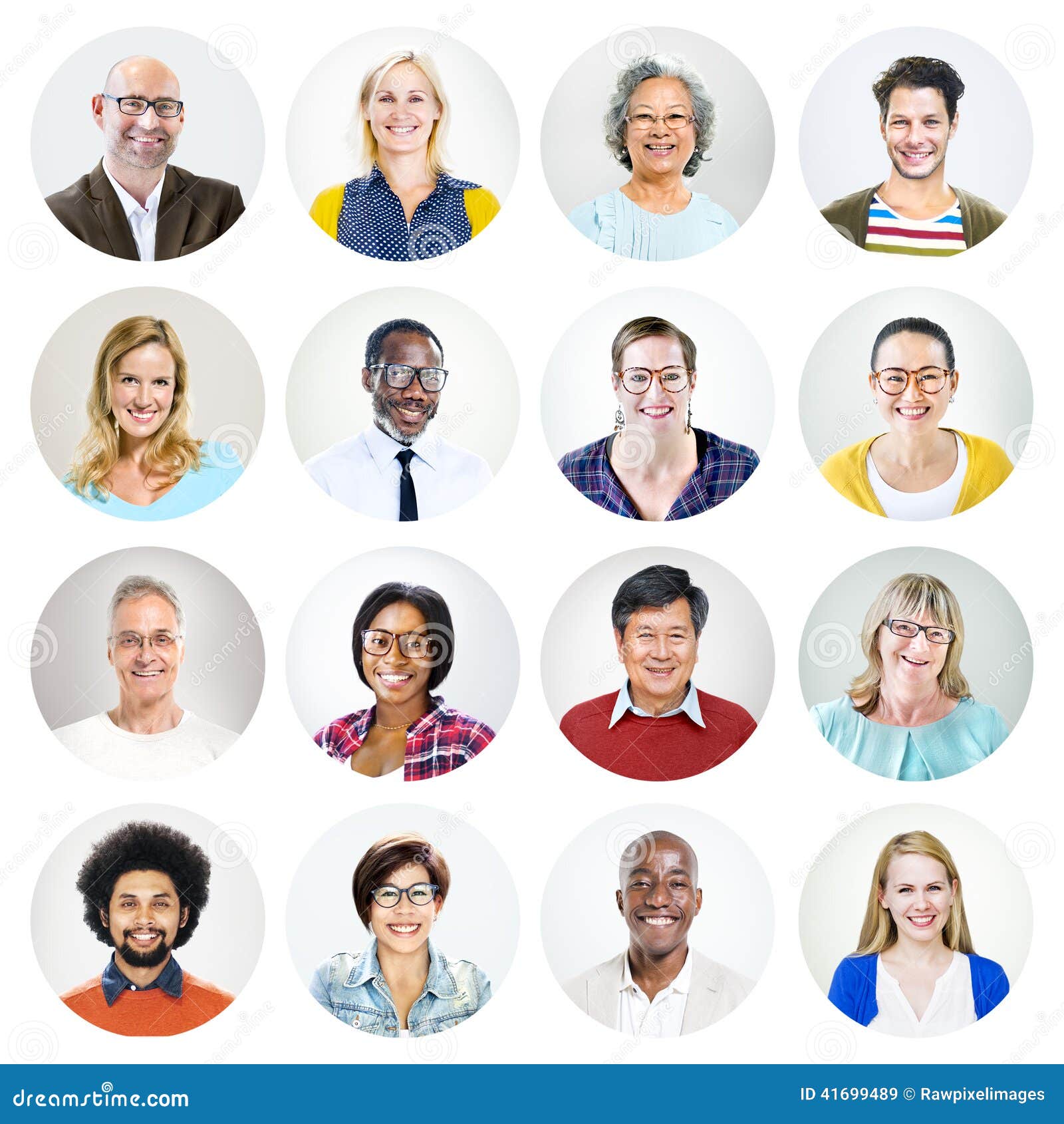 Happy Multiethnic Group of Peoples Headshot Stock Image - Image of ...