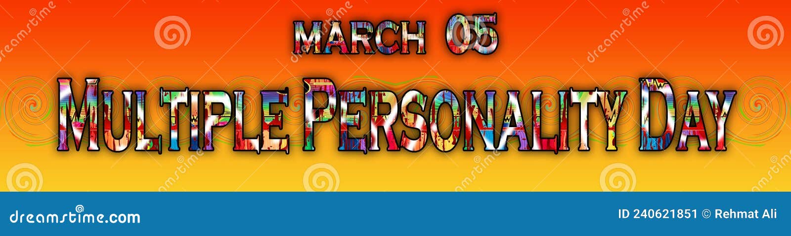 05 March, Multiple Personality Day, Text Effect on Background Stock ...