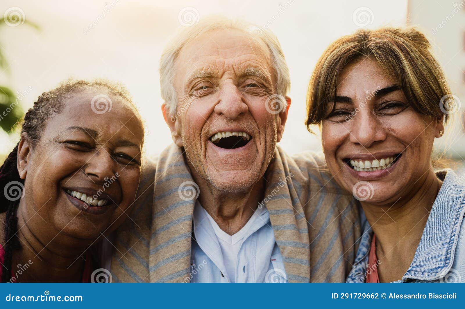 Happy Multiracial People with Diverse Age Having Fun Smiling in Front ...