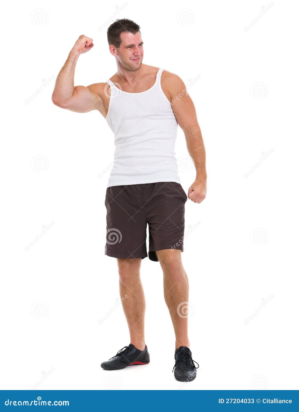 Happy Muscular Man Rejoicing Success Stock Image - Image of portrait ...