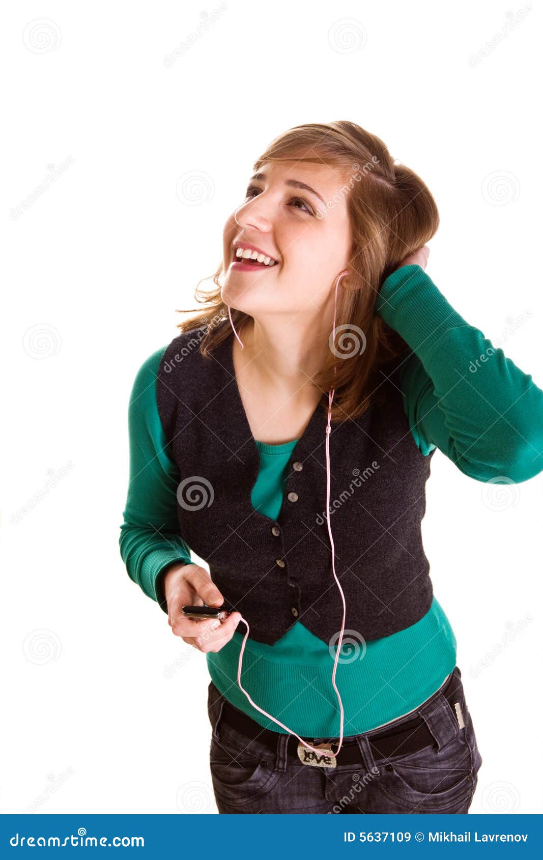 Happy with music stock image. Image of happy, moving, player - 5637109