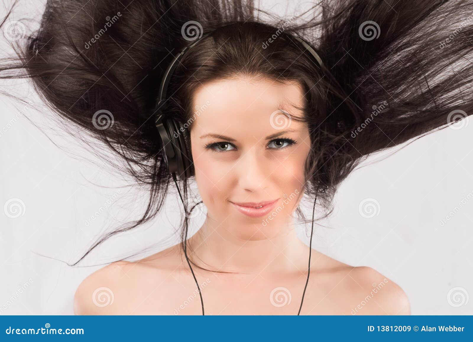 Happy music listener stock image. Image of glamor, beautiful - 13812009