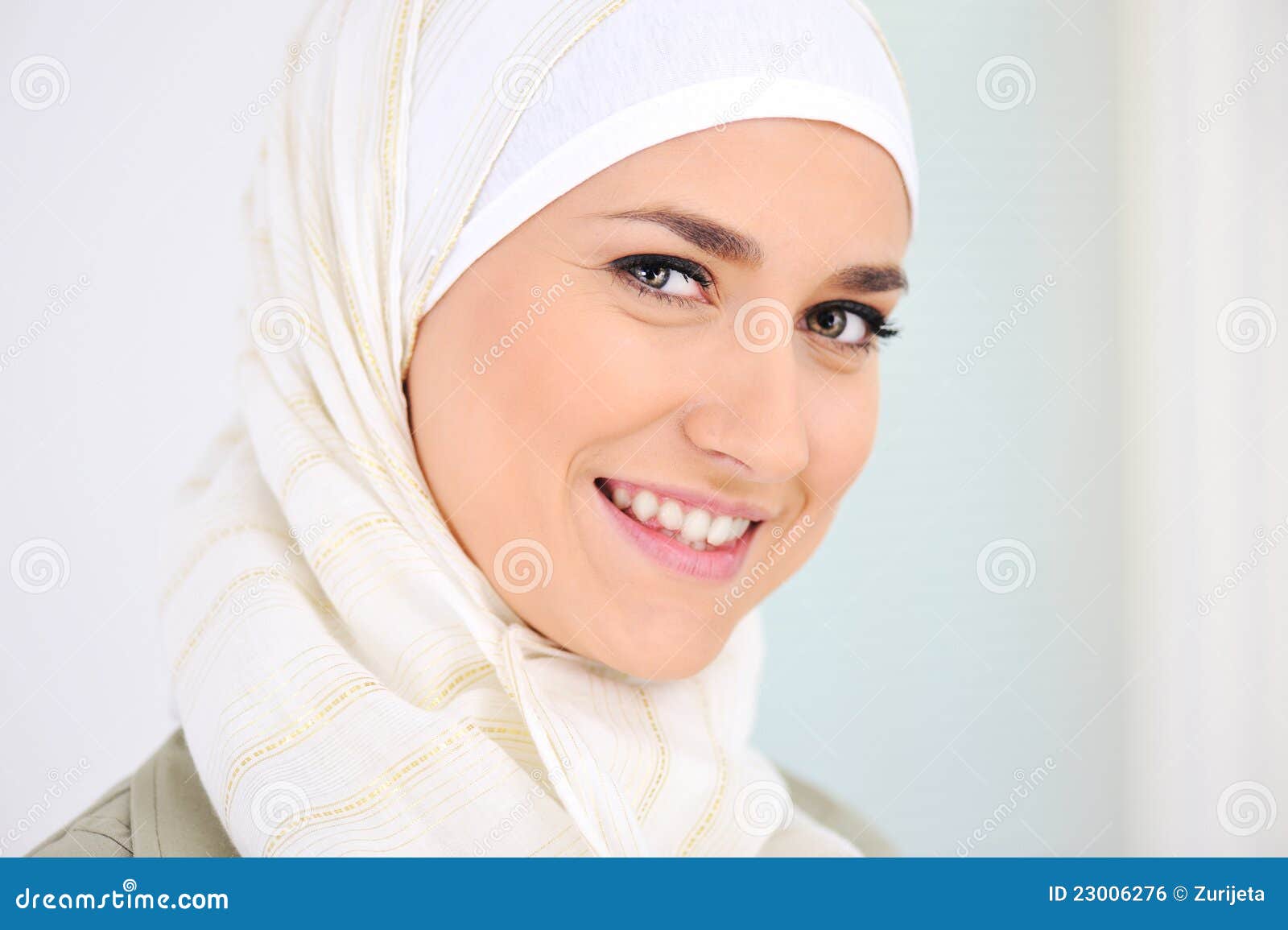 Happy Muslim Beautiful Woman Stock Photo - Image of closeup, muslim ...