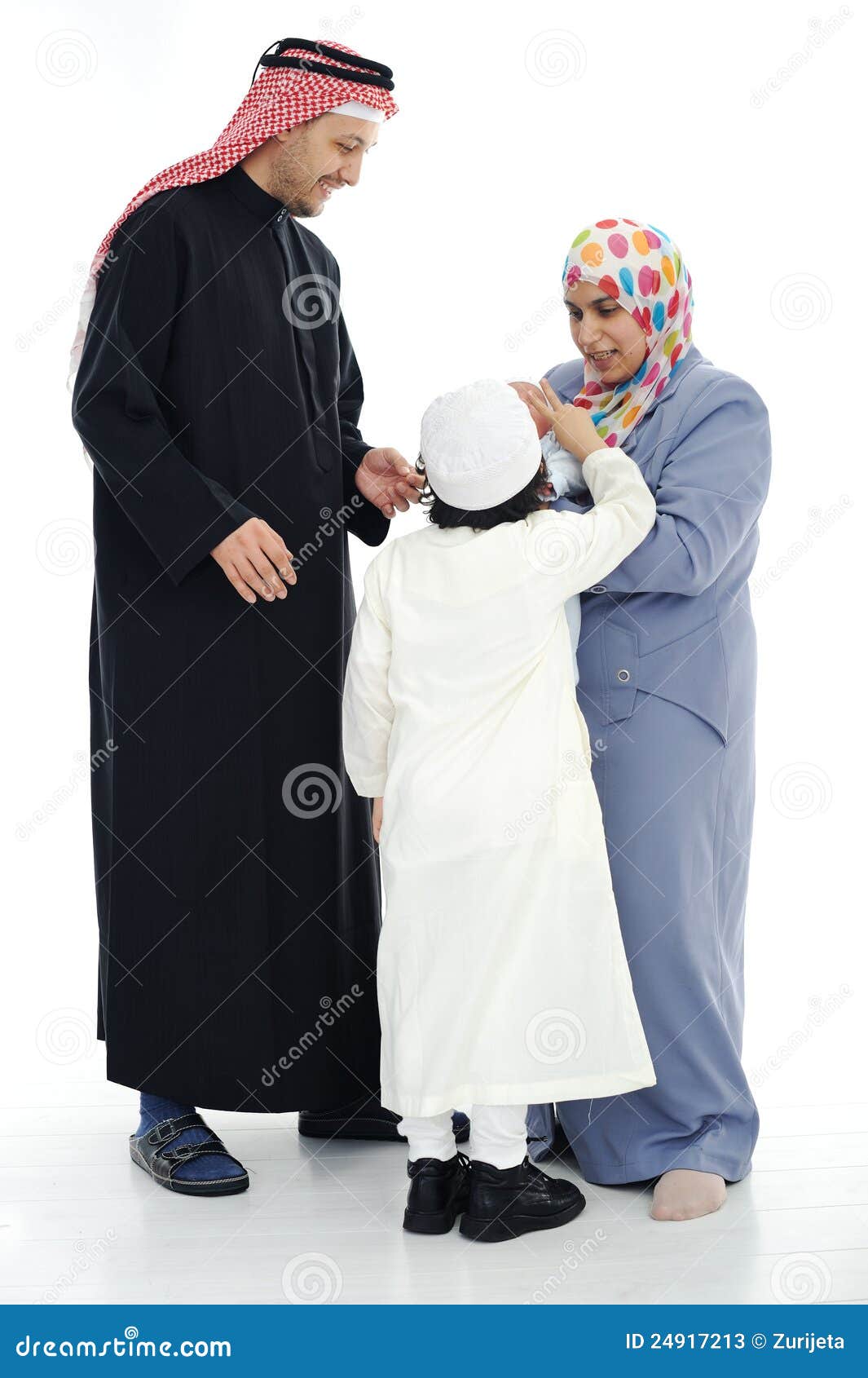 Happy Muslim family stock image. Image of east, head - 24917213