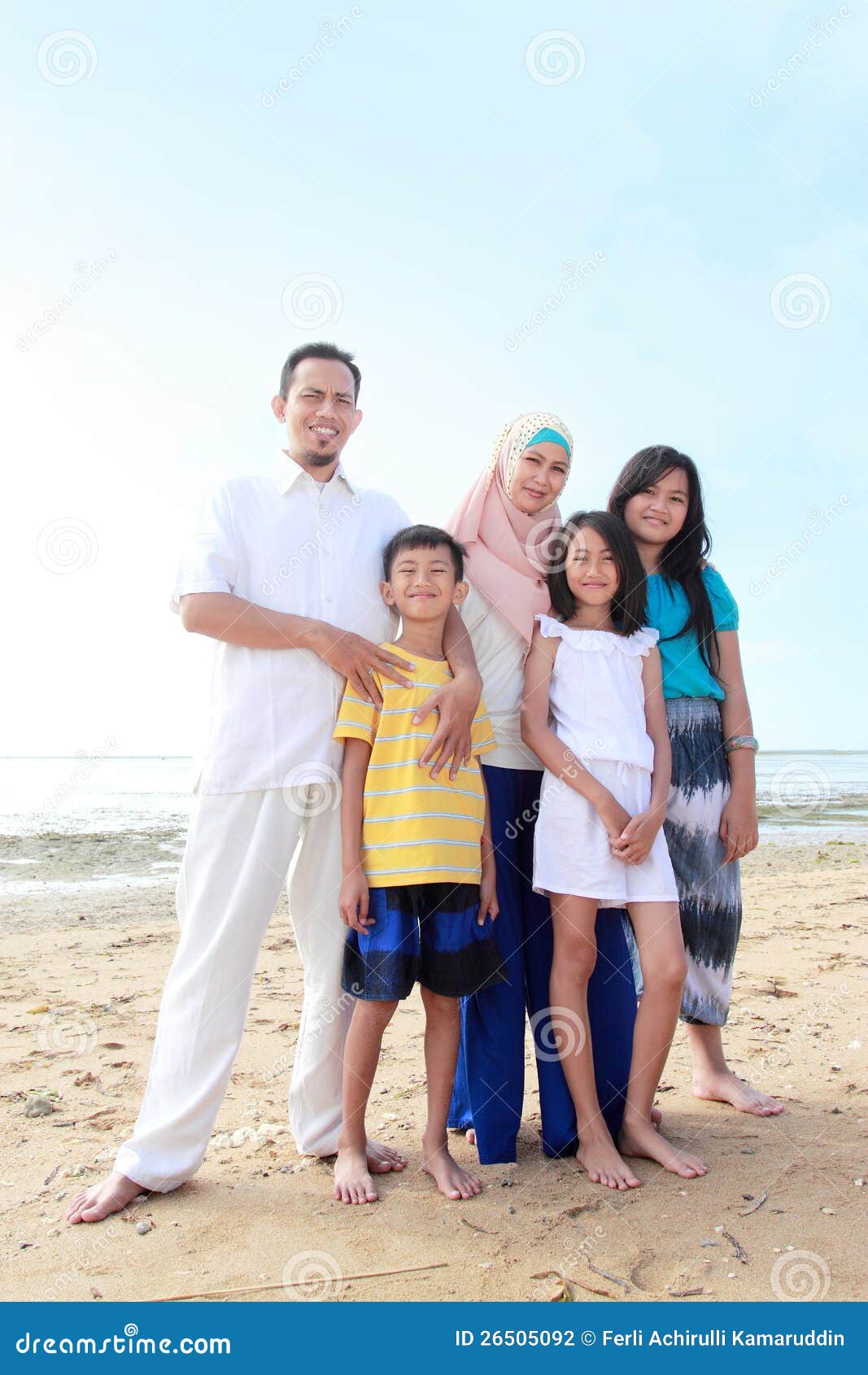 Happy muslim family stock photo. Image of blue, pretty - 26505092