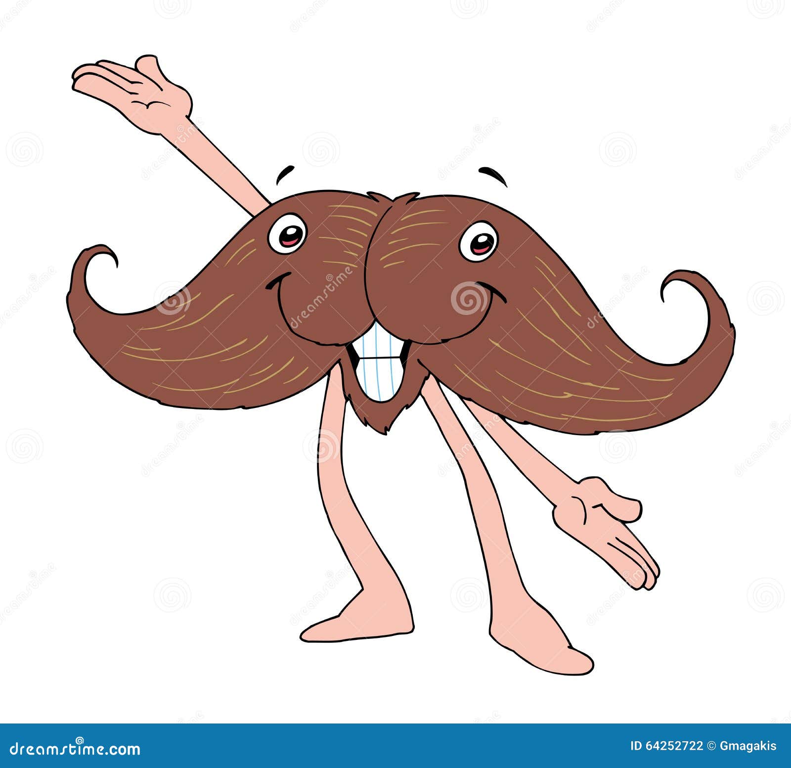 Happy mustache stock illustration. Illustration of male - 64252722