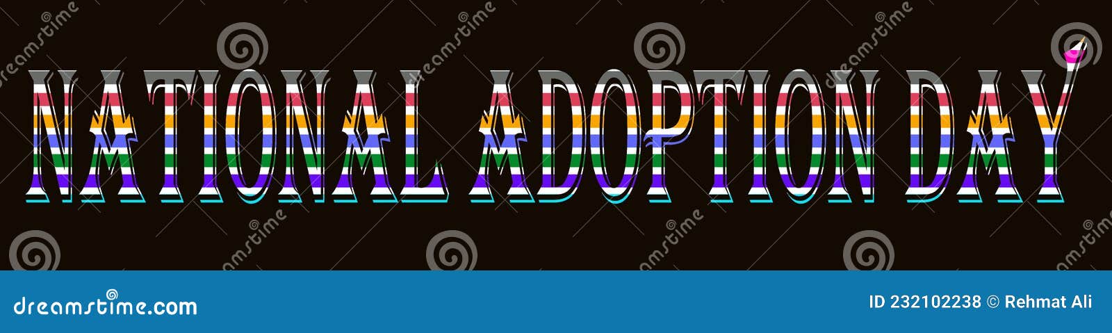 November Holidays National Adoption Day Text Effect On Black